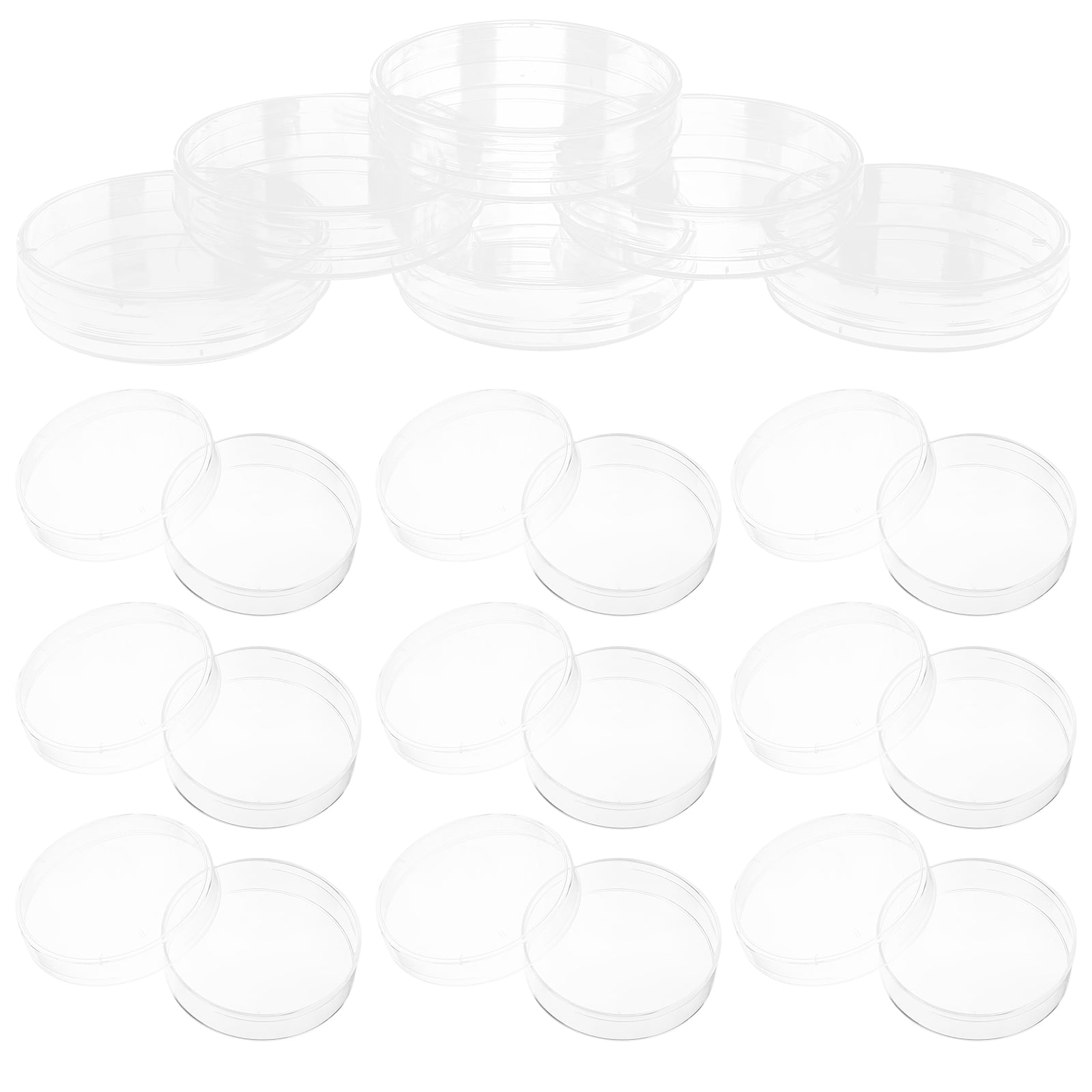30 Pcs Plastic Laboratory Petri Dish Biological Research Culture Plate ...