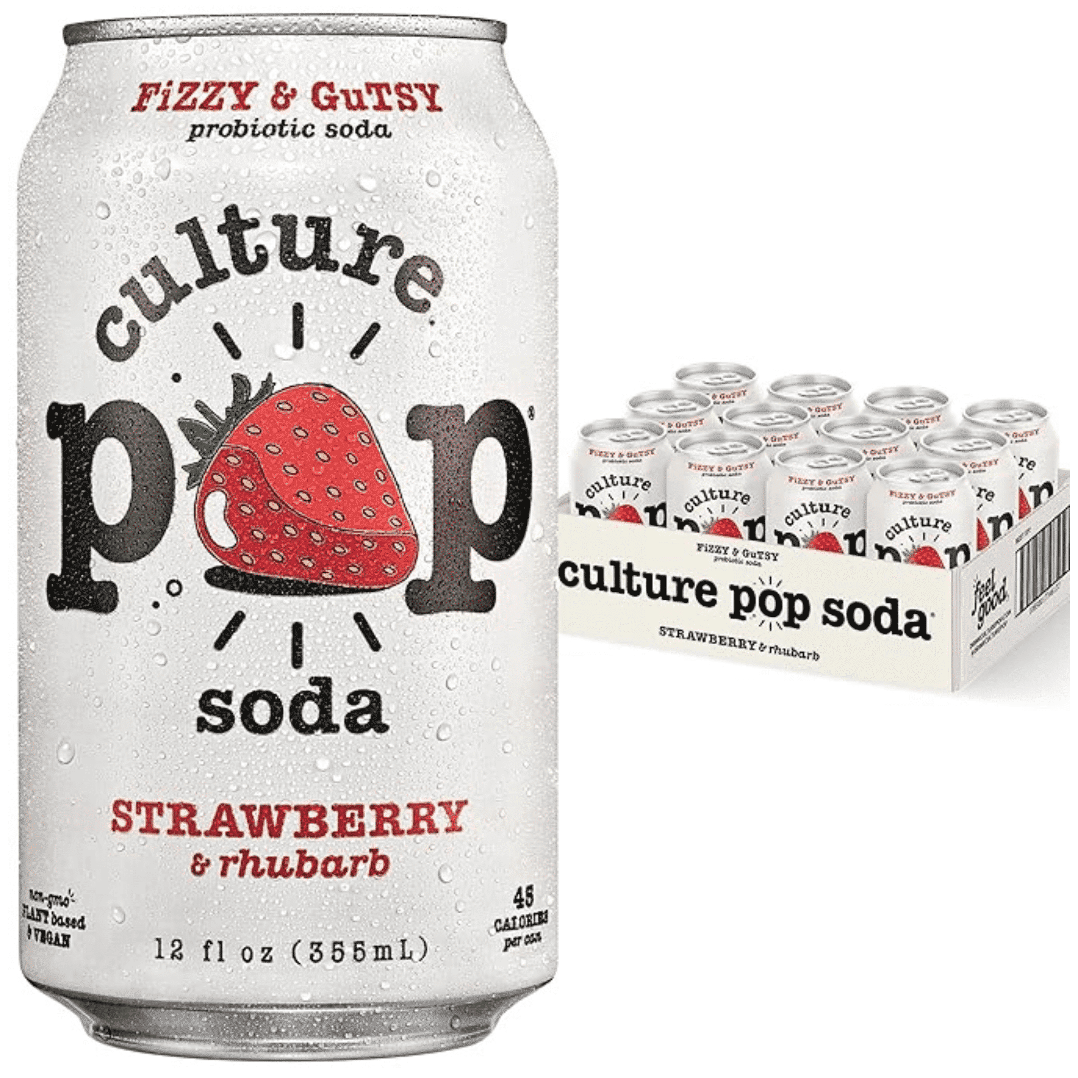 Culture Pop Soda Sparkling Probiotic Drink, Strawberry, 12 Pack, 12 fl ...