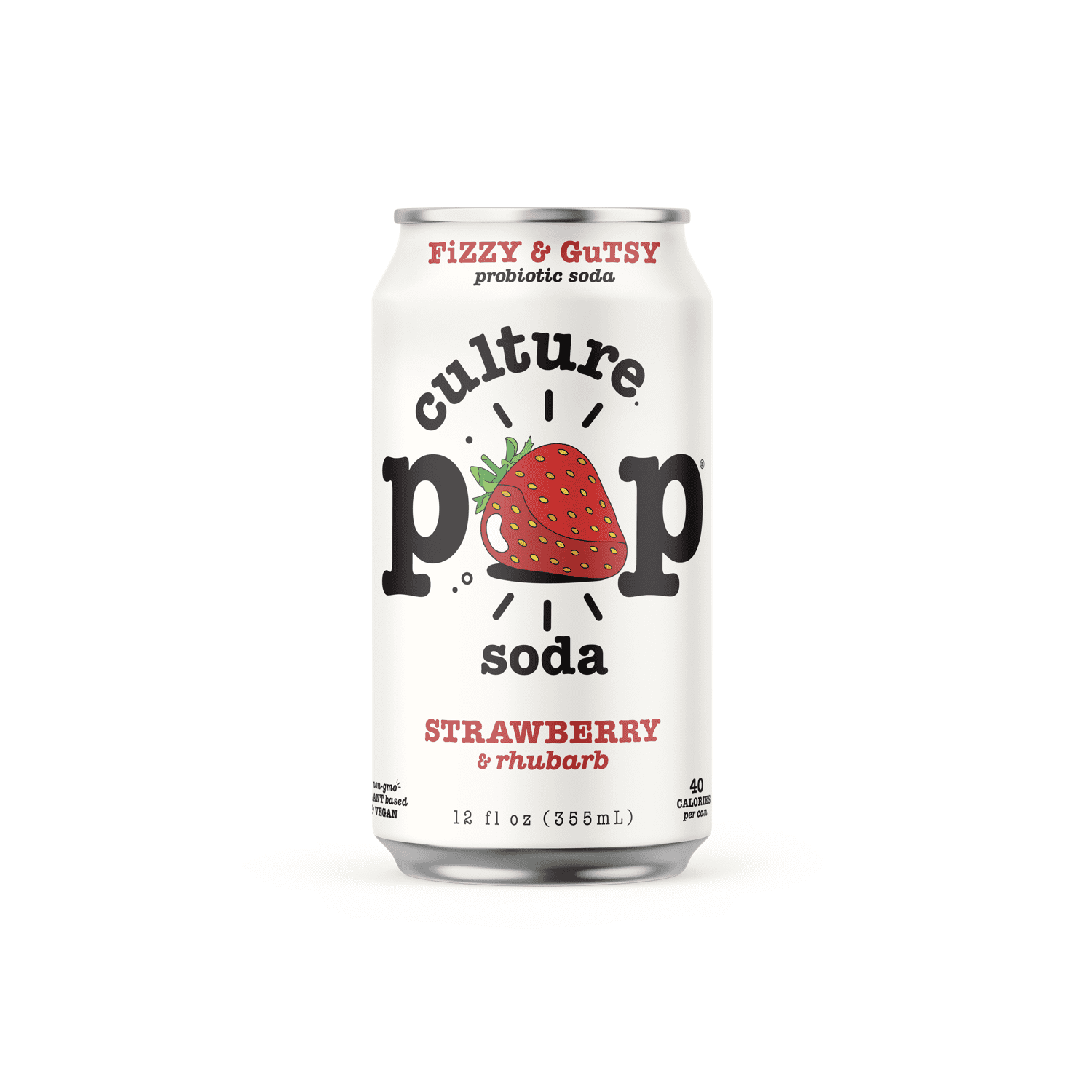 Culture Pop Soda Strawberry Rhubarb, Probiotic Soda, 12 fl oz - Walmart.com