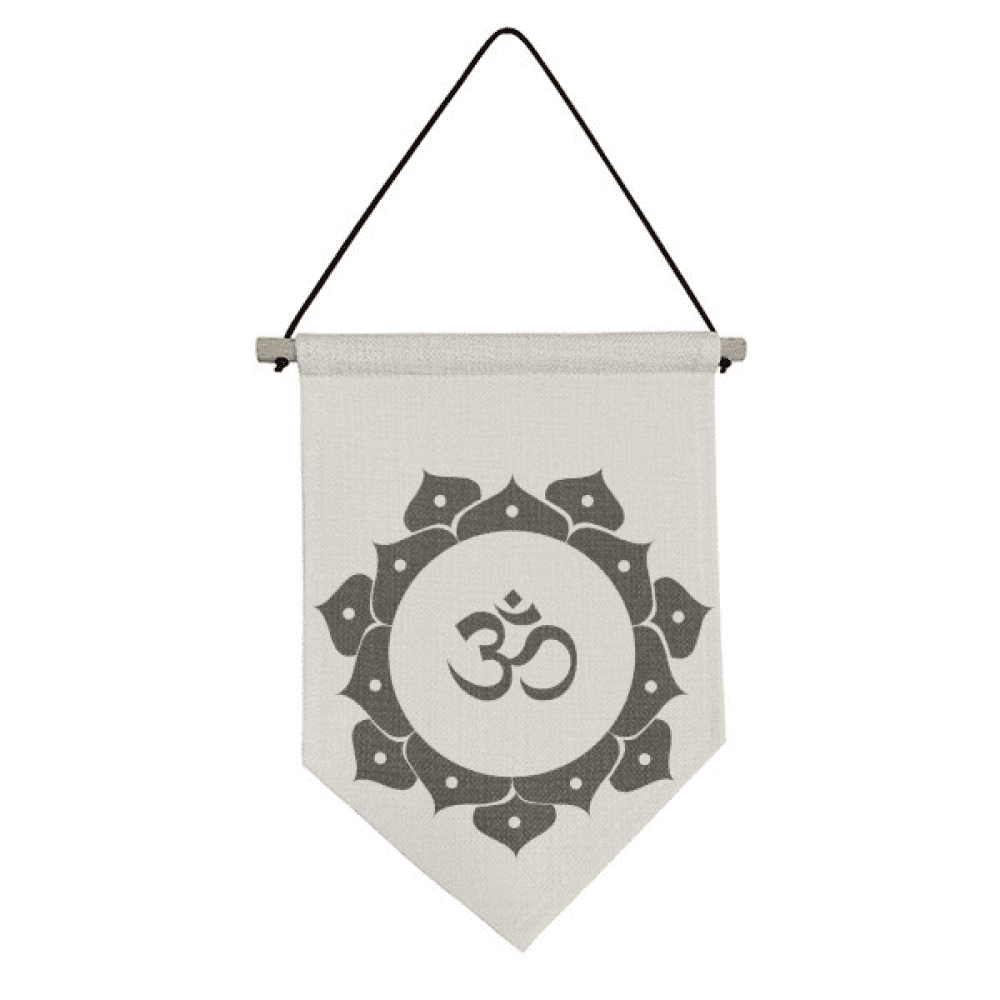 Culture Yellow Lotus Pattern Canvas Flag Hanging Wall Art Decor Banner ...