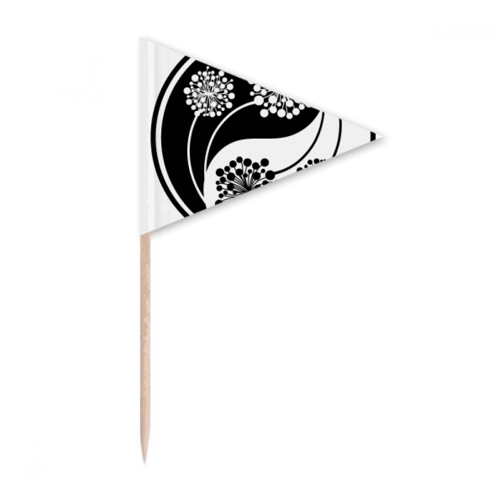 Culture Yin-yang Flower Design Toothpick Triangle Cupcake Toppers Flag ...