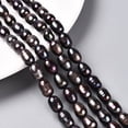 Cultured Freshwater Pearl Beads Strands Silver Nitrate Dyed Rice Shaped ...