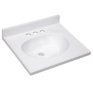 Design House Bathroom Single Cultured Marble Vanity Top, Solid White ...