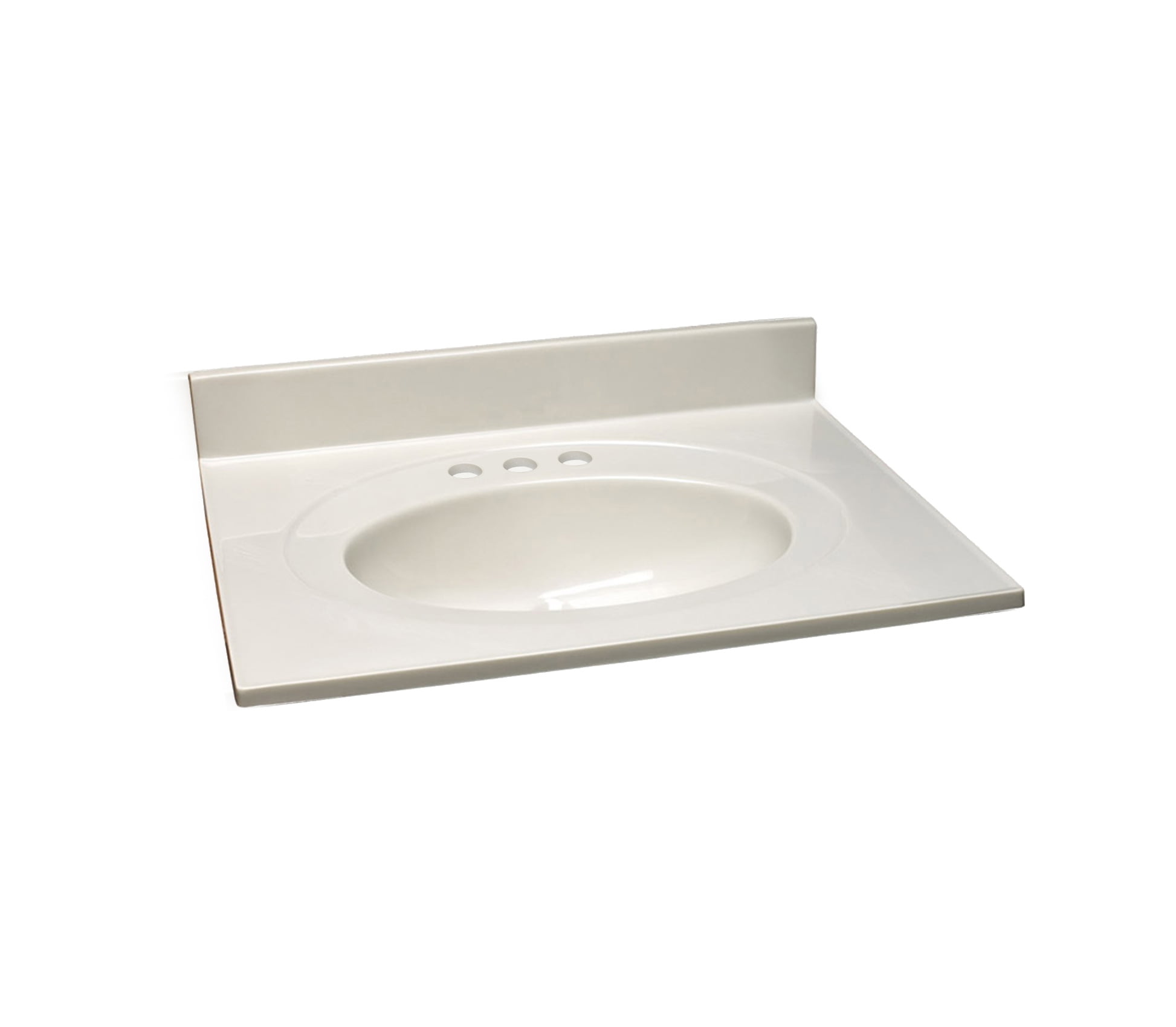 Cultured Marble Vanity Top – 25-Inch Single Bowl Sink 4-Inch Centerset ...