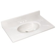 Design House Cultured Marble Vanity Top in Solid White, 25-Inch x 19 ...