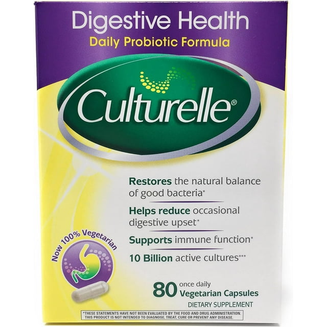 Culturelle Digestive Health Probiotic - 2 Boxes, 80 Capsules Each ...