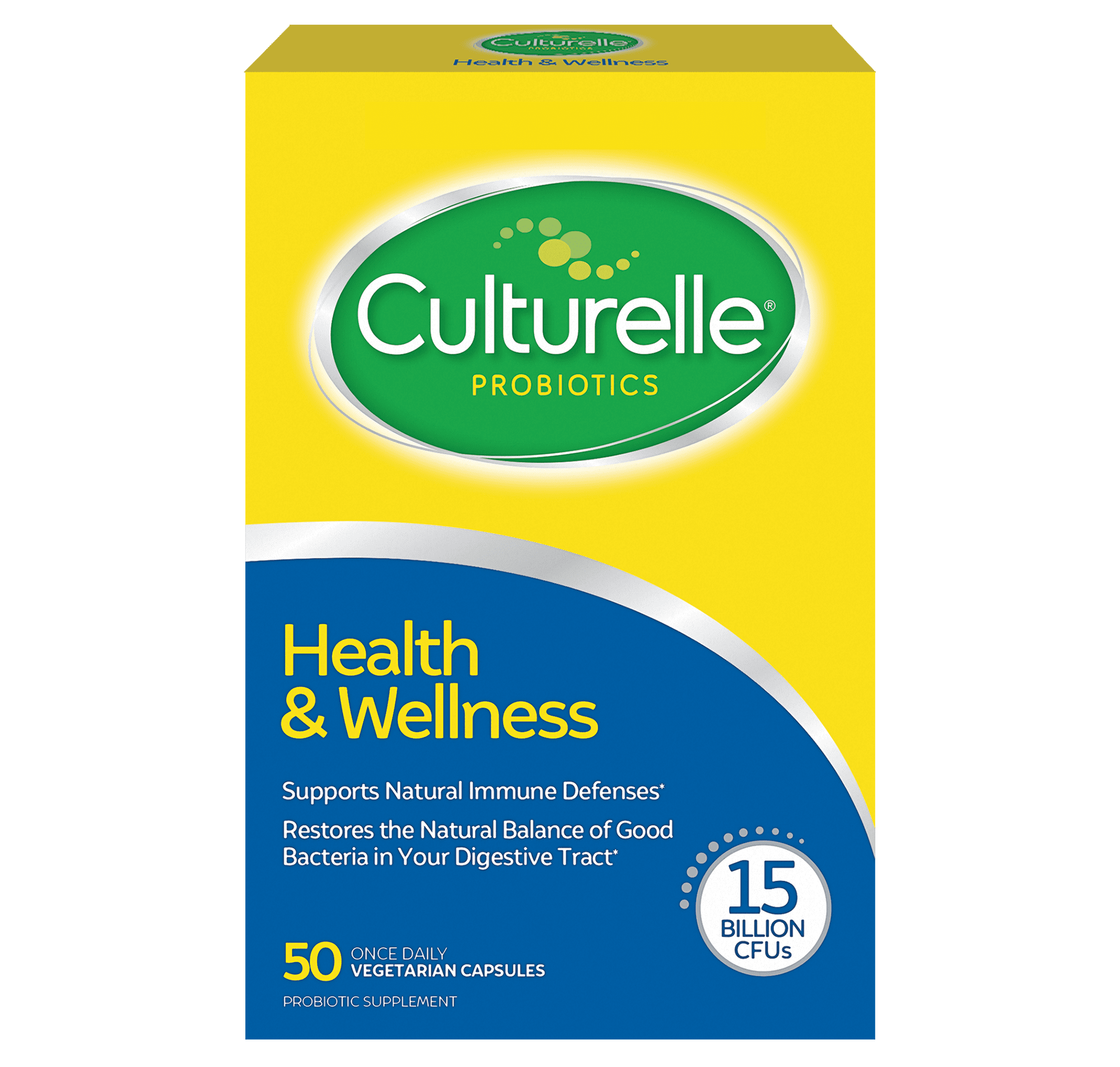 Culturelle Health & Wellness Daily Probiotic Supplement, 50 Count ...