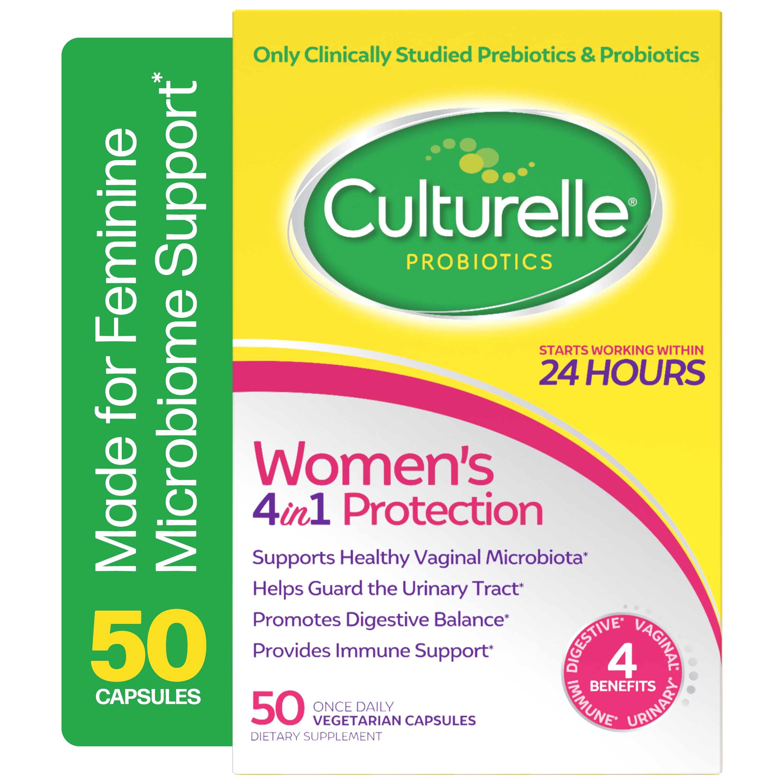 Culturelle Probiotics Women's 4-in-1 Protection Daily Supplement ...