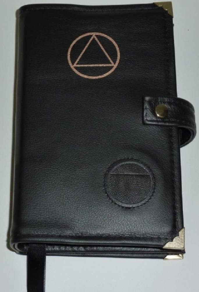 Culver Enterprises Black Leather Double AA Alcoholics Anonymous Big ...