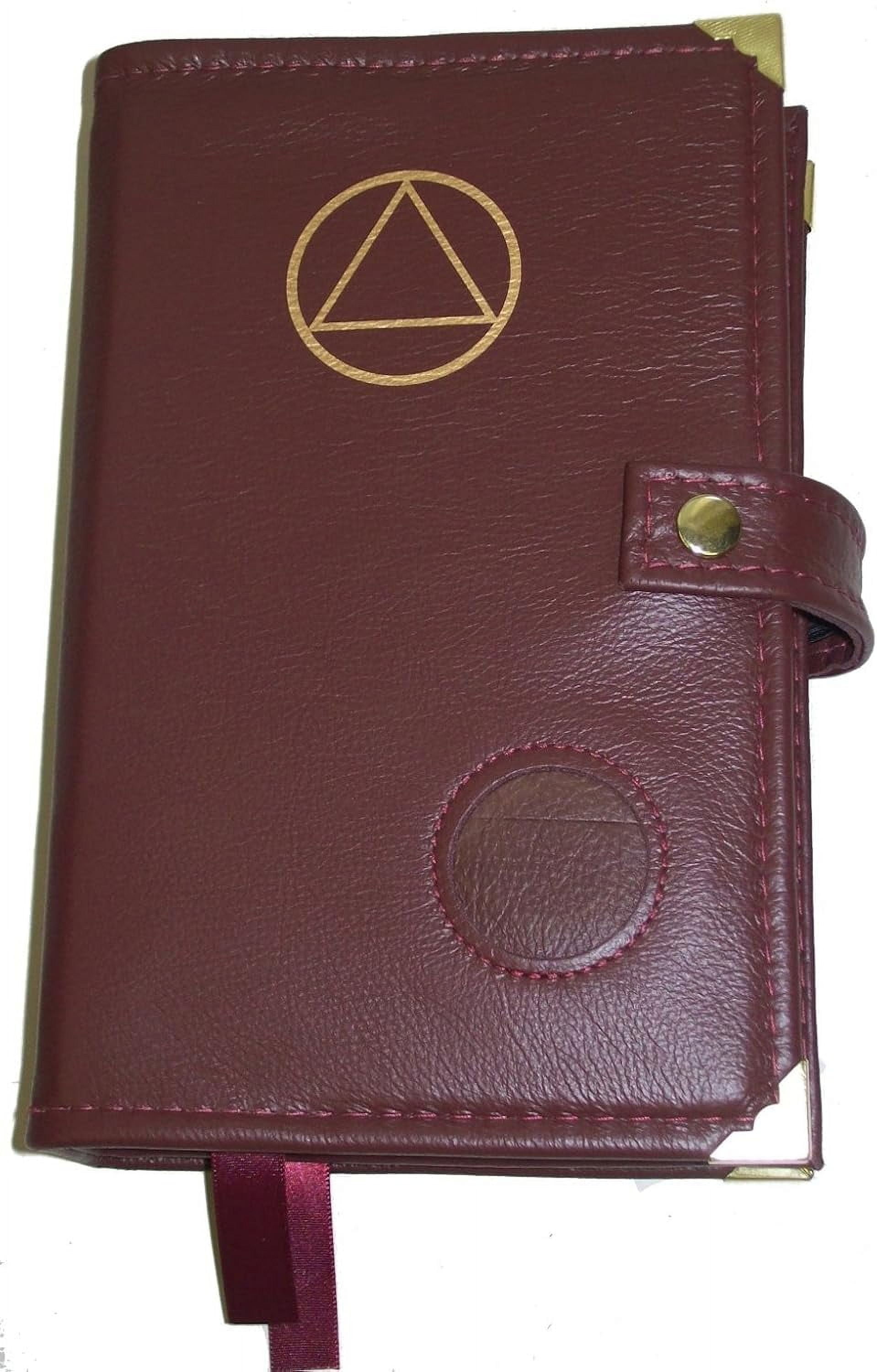 Culver Enterprises Burgundy Leather Double AA Alcoholics Anonymous Big Book & 12 Steps and 12 ...