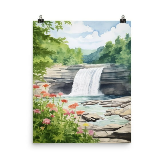 Cumberland Falls Print, Kentucky Landscape Wall Art, Waterfall Poster ...