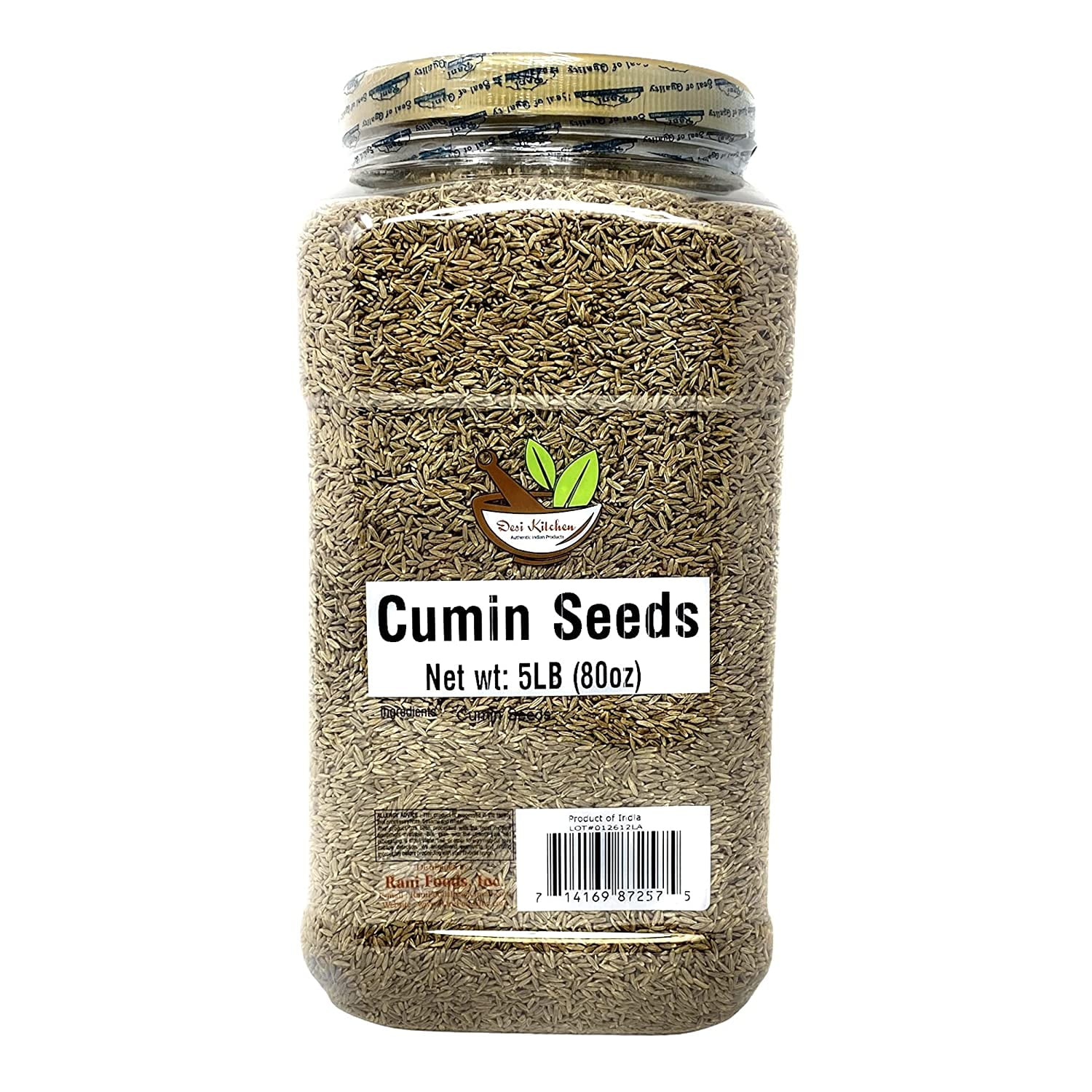 Cumin Seeds Whole (Jeera) Spice 5lbs (80oz) 2.27kg Bulk, PET Jar ~ All ...