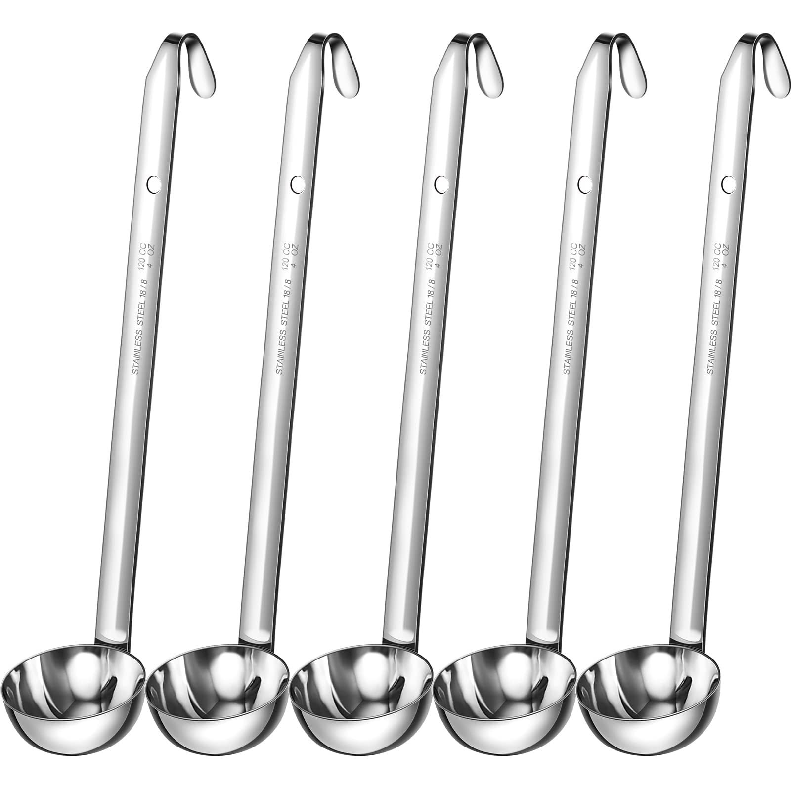 Cunhill 5 Pcs Soup Ladles Stainless Steel Serving Ladles with Long ...