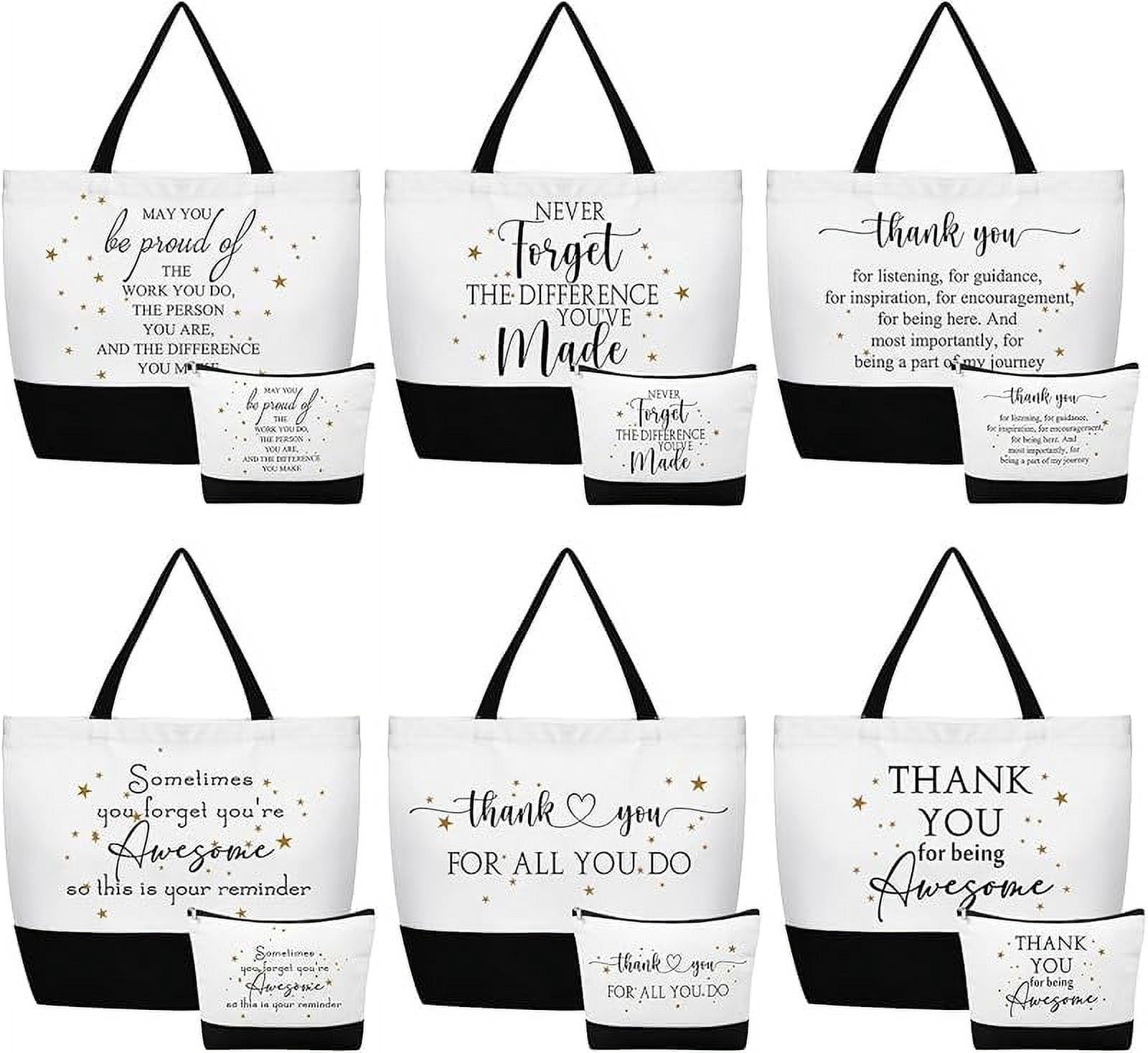 Cunno 24 Pcs Thank You Canvas Tote Bags for Women Nurse Employee ...