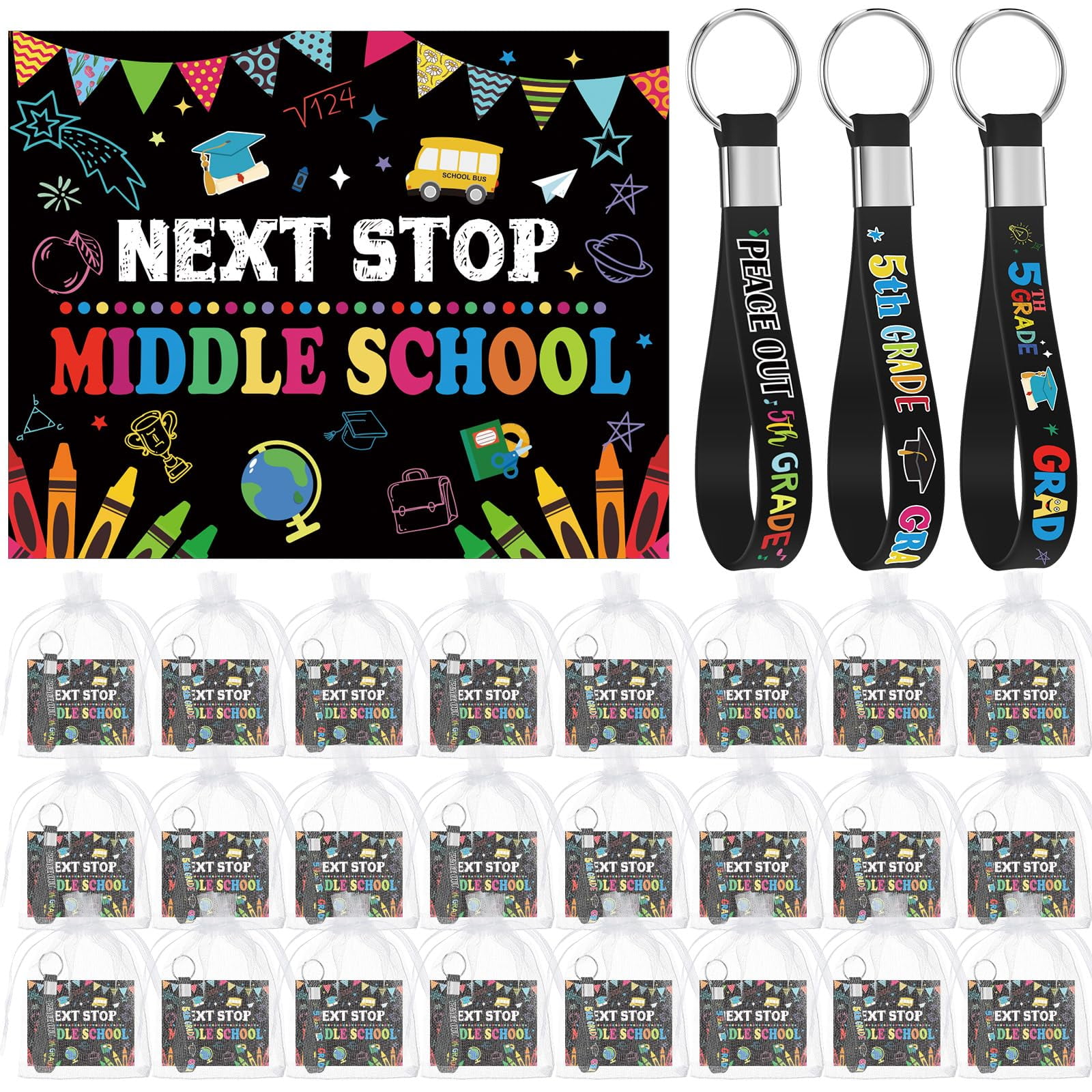 Cunno 24 Sets 5th KEF16 Grade Graduation Gifts Include 2025 5th Grade Graduation Keychains ...