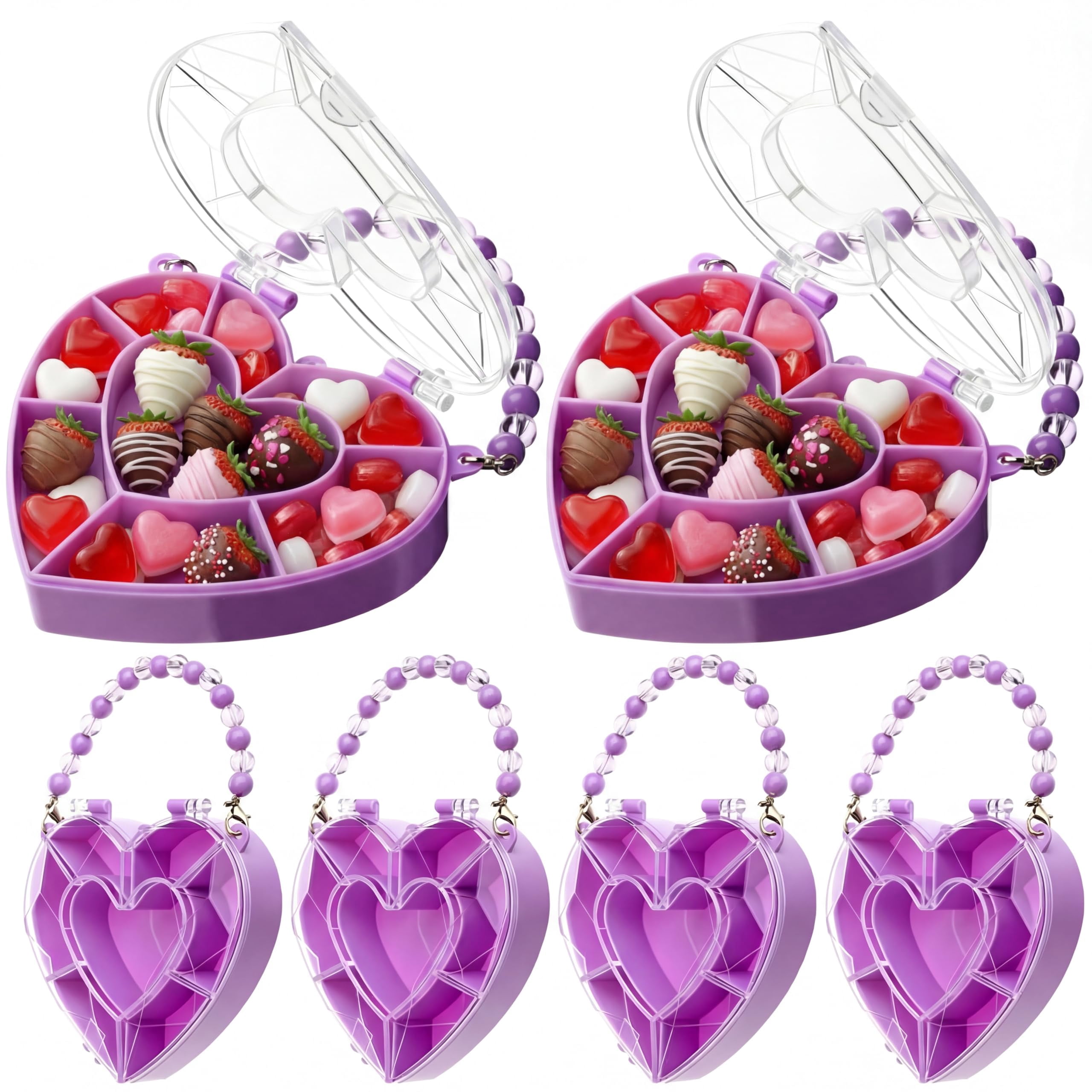 Cunno 6 Pack Valentines Day Containers Heart Shaped Containers Large ...