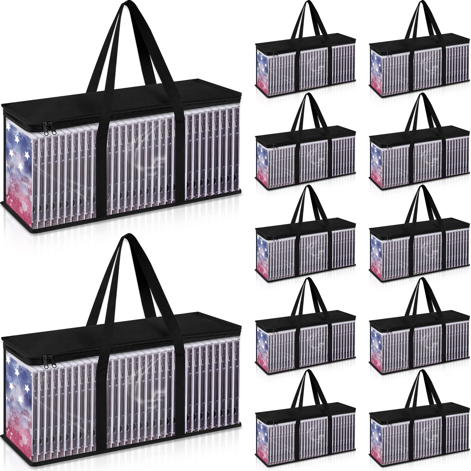 Cunno Set of 12 DVD Storage Bags Clear PVC Media Holder Case for DVDs ...