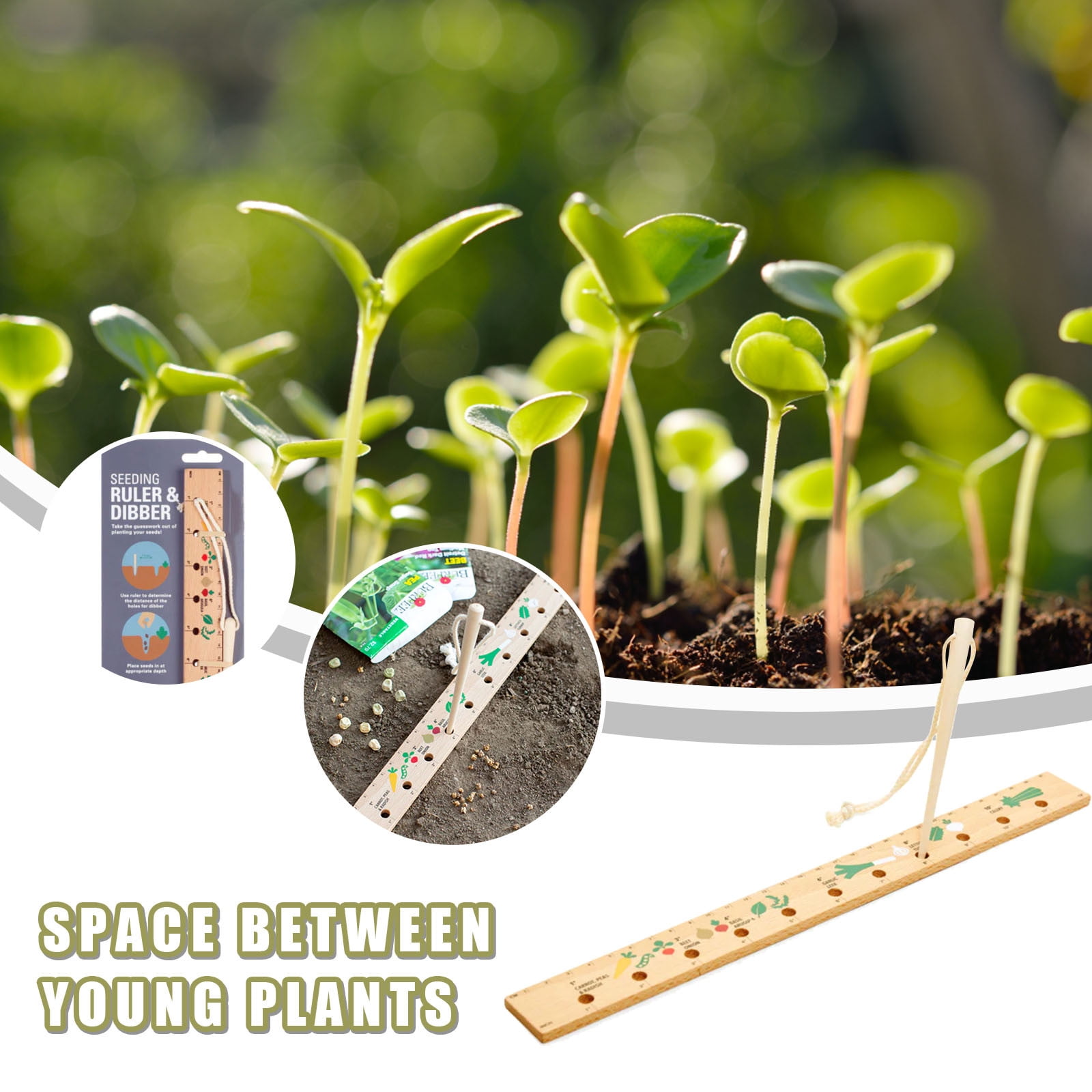 Cuoff Halloween Decorations Seedl-ing Ruler Dibber Garden Tool Seed ...