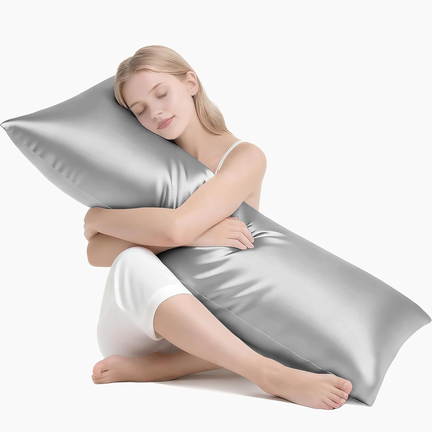 Cuoff Satin Body Pillow Cover, Soft and Breathable Body Pillow Case ...