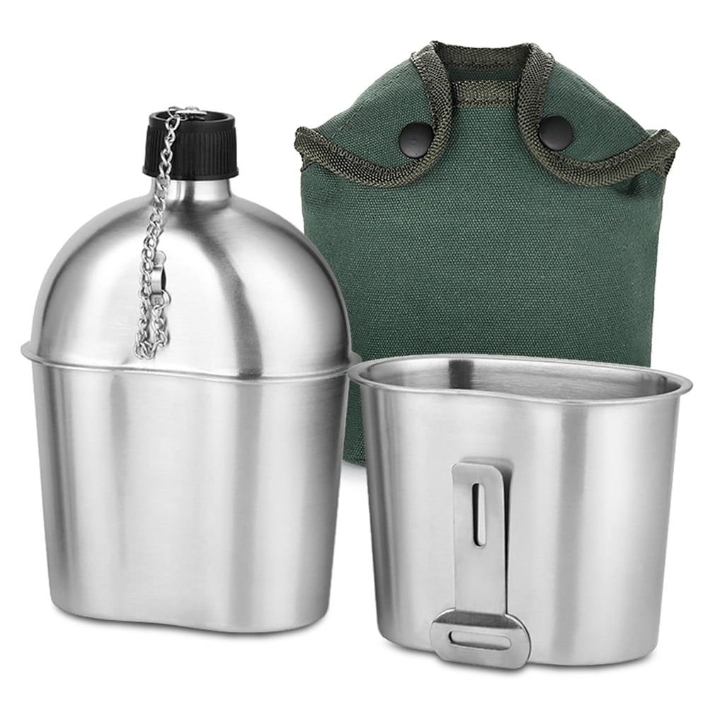 Cup,2pcs 1000ml 600ml Cup Set With Stainless Steel Canteen Steel Canteen Cup 1000ml 600ml ...