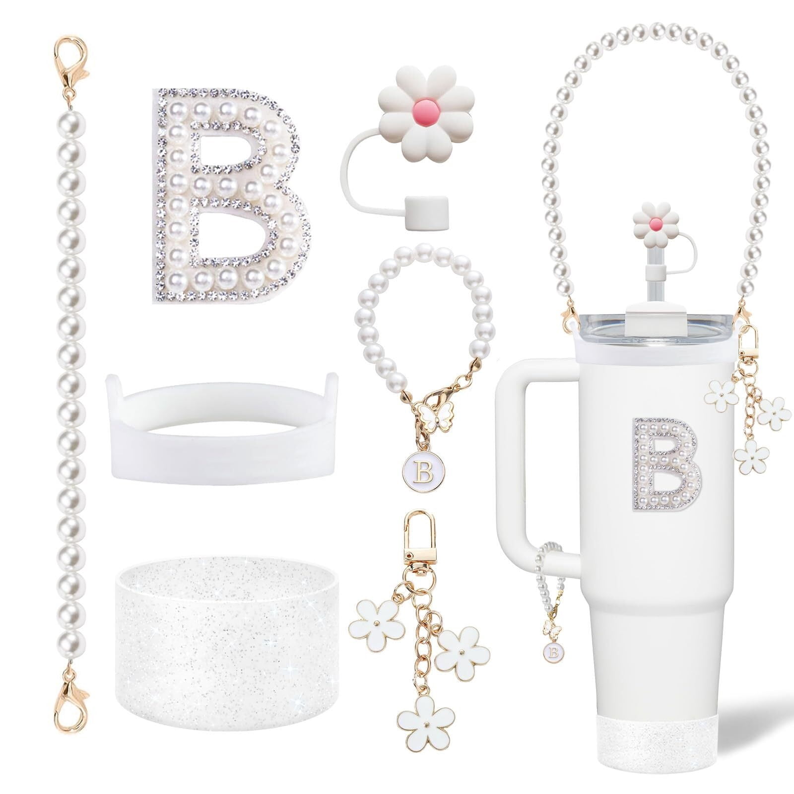 Cup Accessories Set for Stanley- Including Water Bottle Carrying Pearl ...