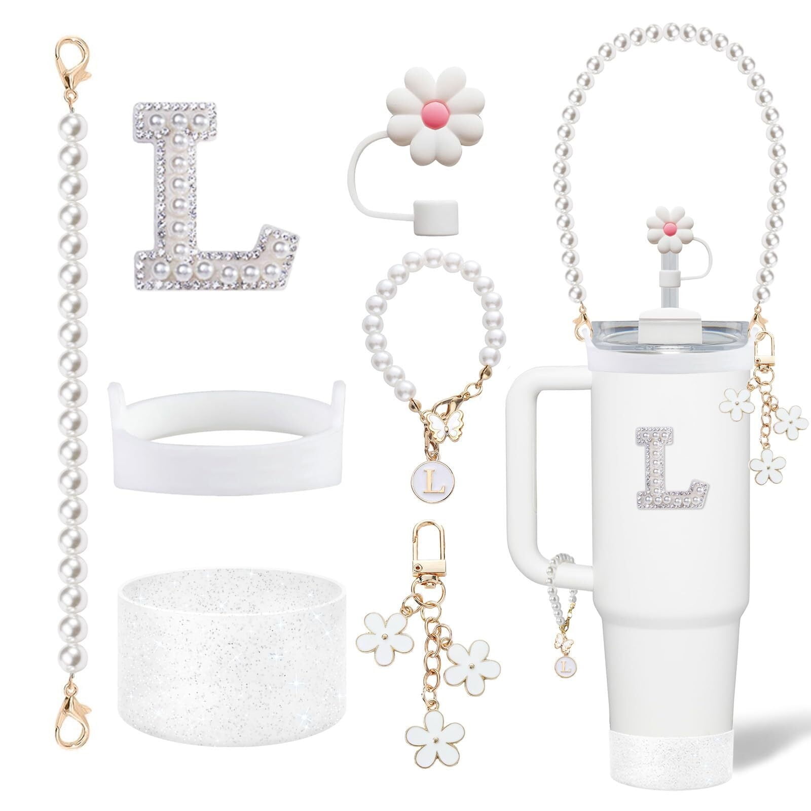 Cup Accessories Set for Stanley- Including Water Bottle Carrying Pearl ...