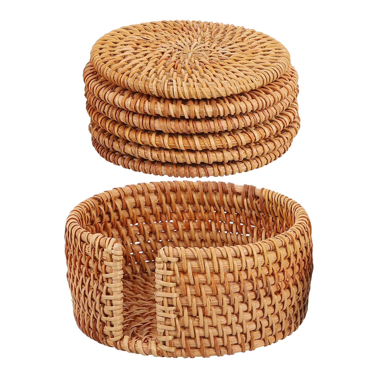 Cup Coaster Mat Coasters Table Rattan Pad Beer Mats Drinks Coffee Base ...