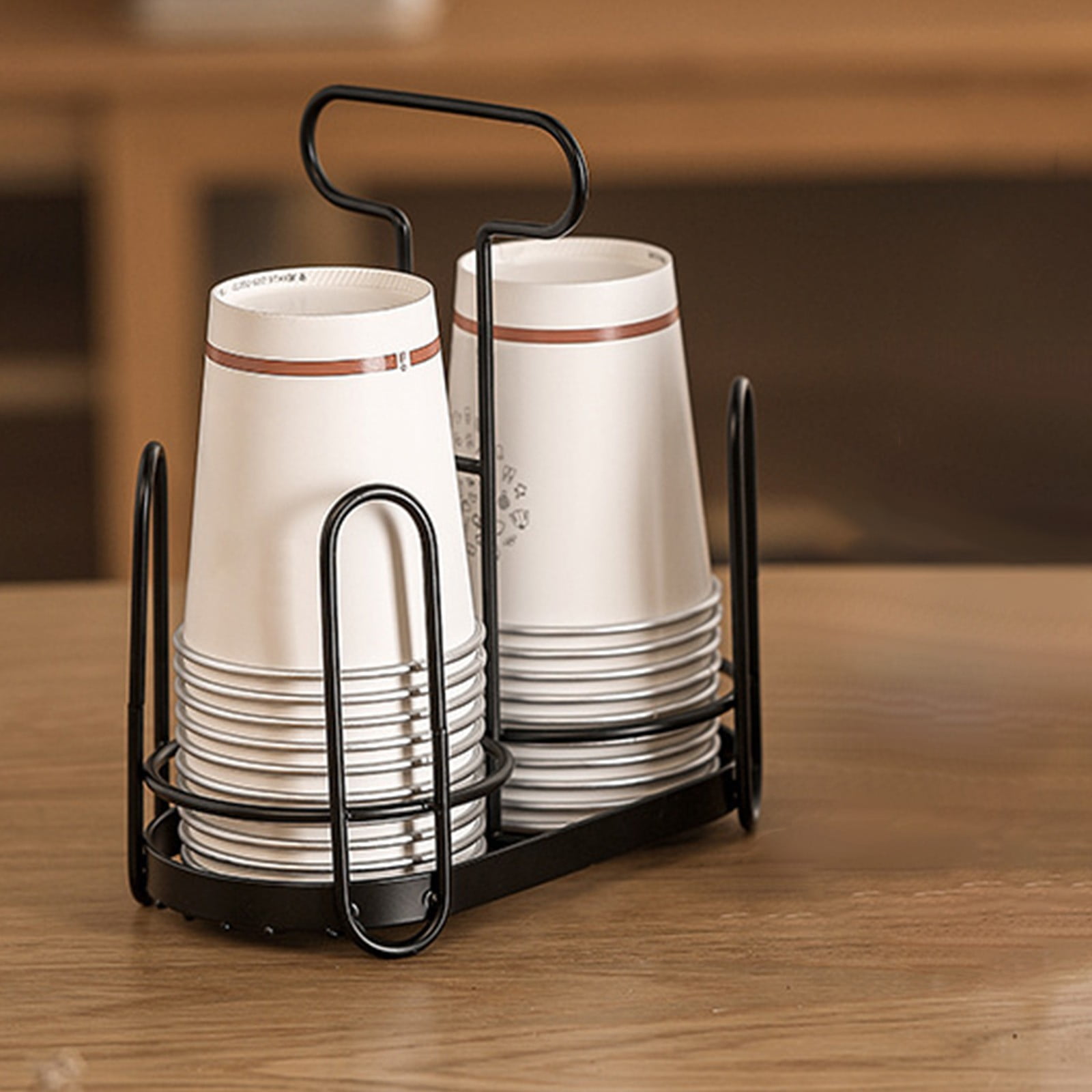 Cup Dispenser with 2 Compartments, Cups Holder for 7oz-9oz Disposable ...