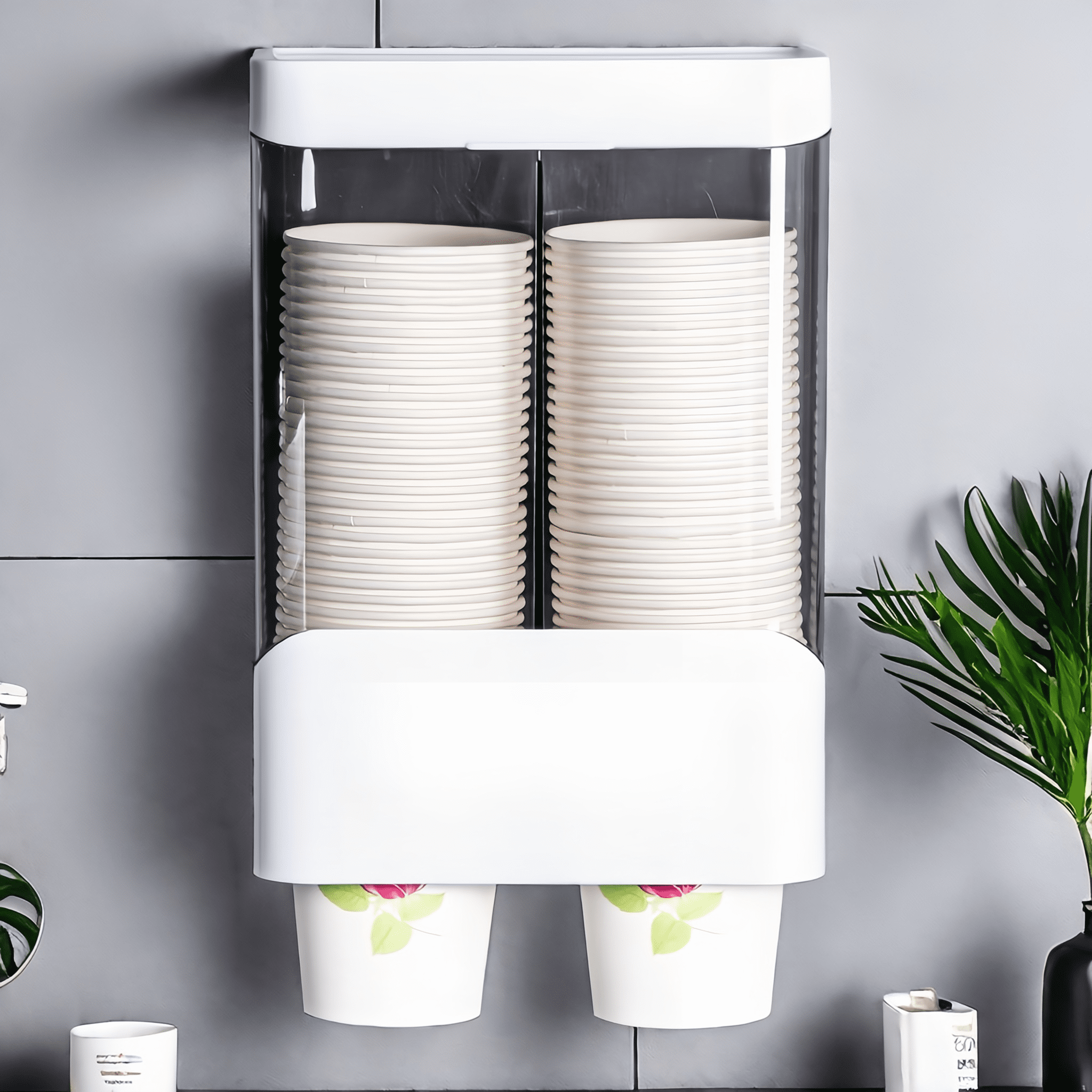 Cup Holder Dispenser,Water Cooler Cup Dispenser,Wall Mount,Double Deck ...