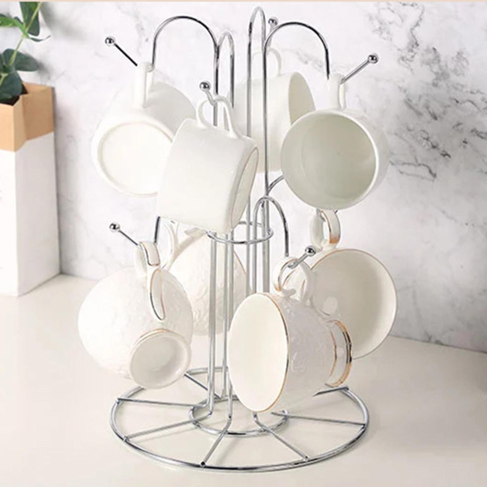Walmart Kitchen Countertop Cup Drying Rack with 8 Hooks, Mug Organizer ...