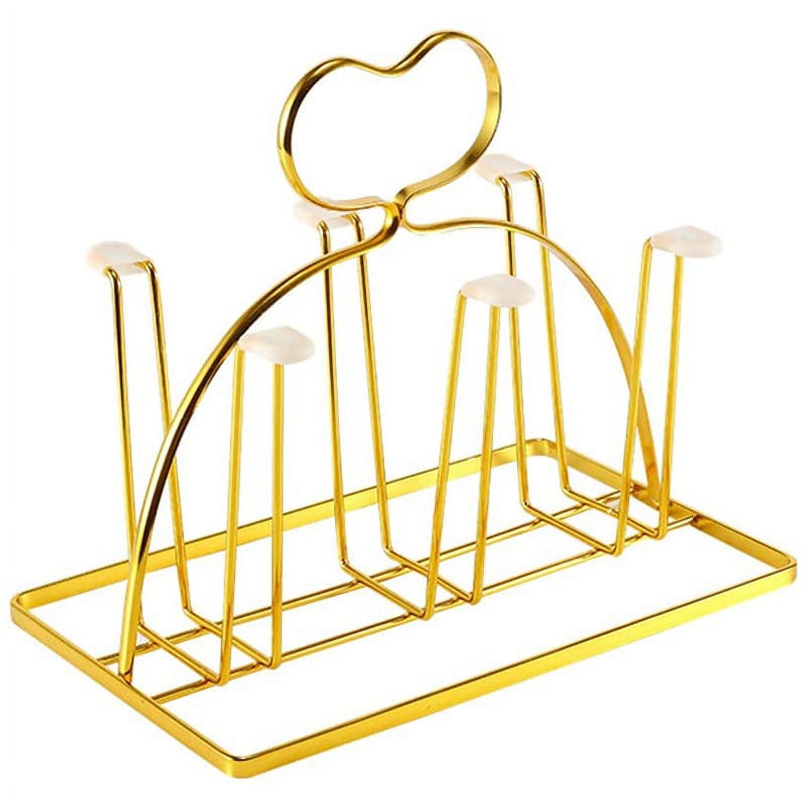 Cup Drying Rack Stand, Metal Bottle Drying Organizer Stand with 6 Cups ...