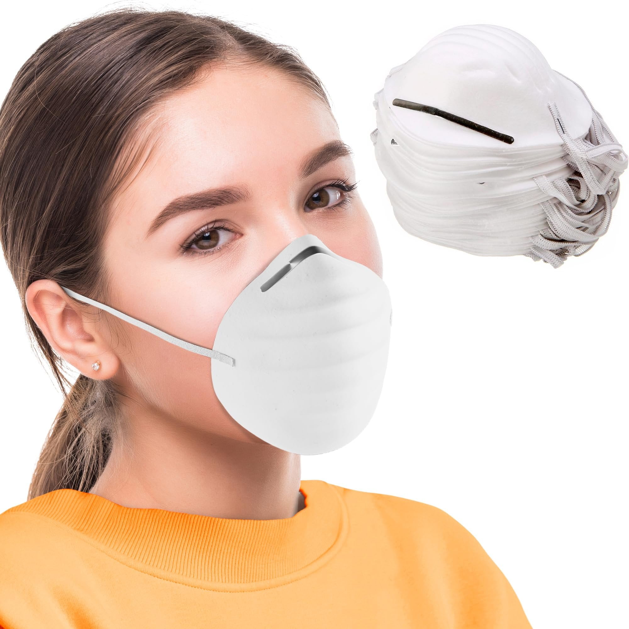 Cup Dust Safety Masks One Size. 1000 Pack White PP Disposable Face ...