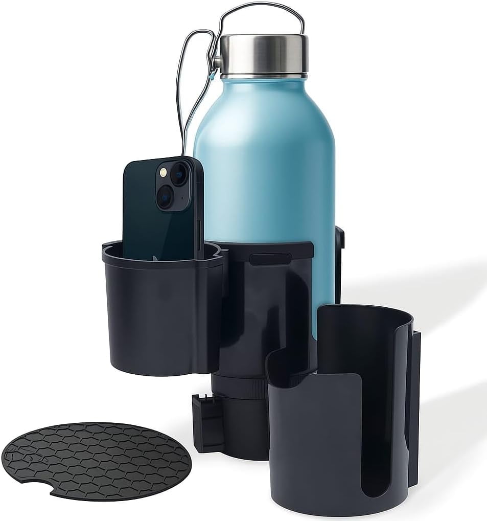 Cup Holder Expander - 2 in 1 Adjustable Cup Holder Set with Bottle ...