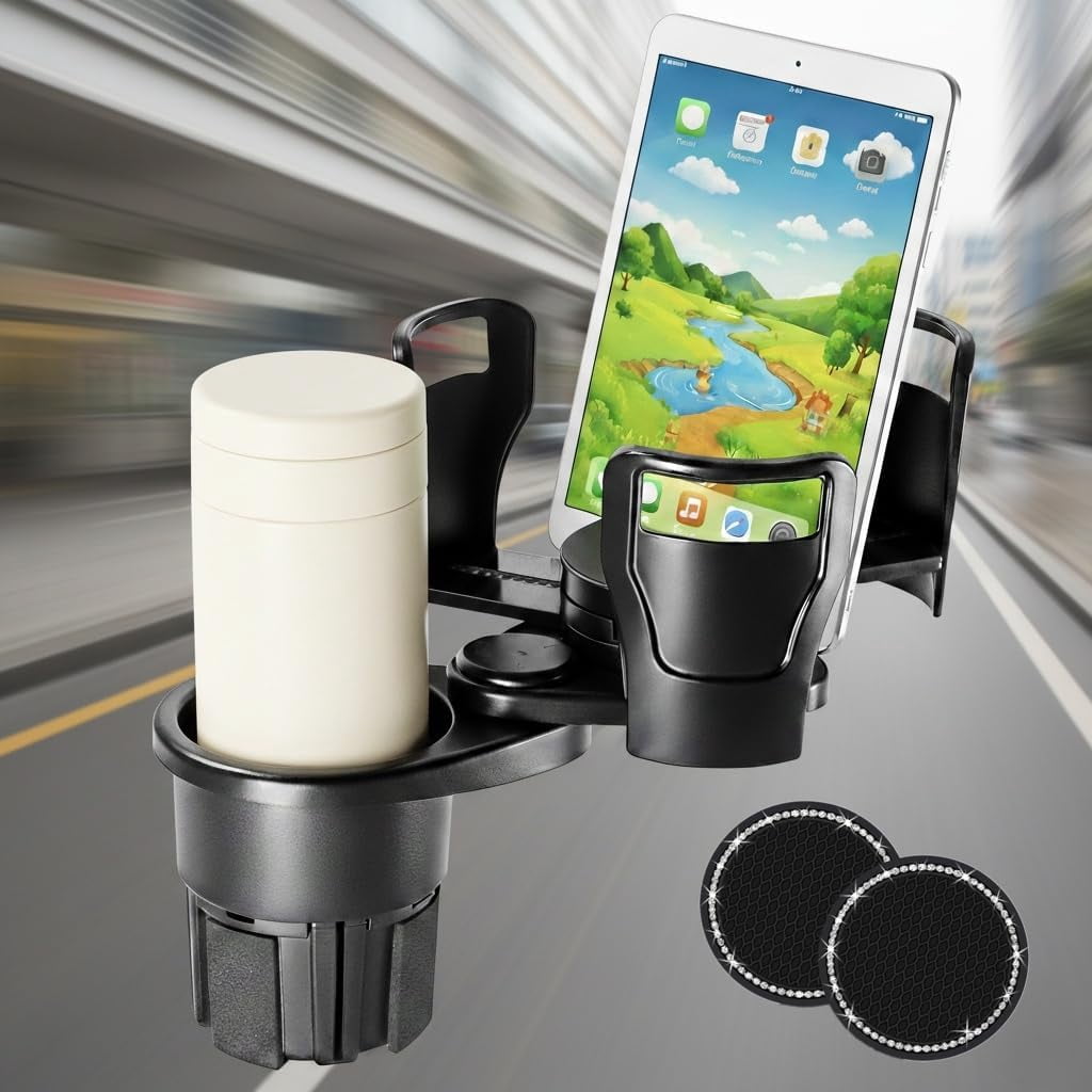 Cup Holder Expander, Cup Holder for Made of High Density Polymer with Piano Gloss Finish, and ...