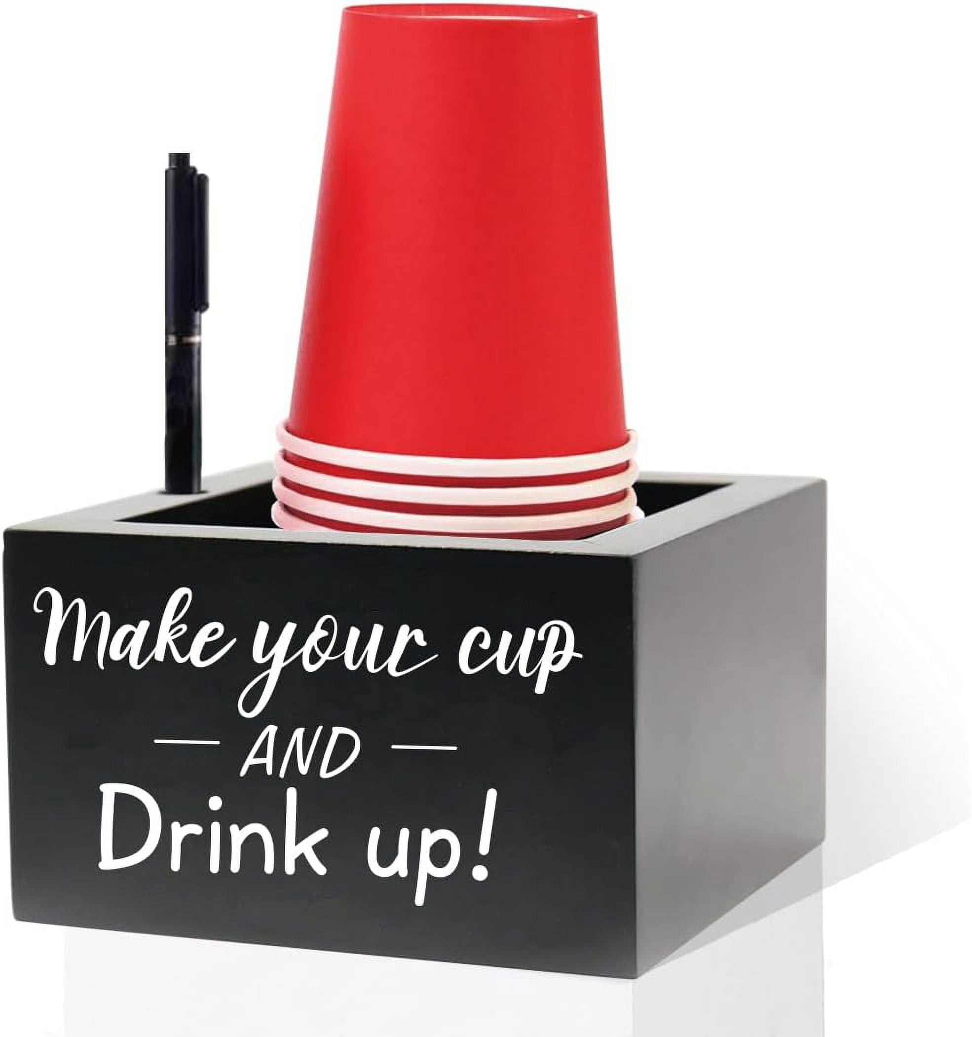 Cup Holder with Marker Slot Mark Your Cup and Drink Up Cups Dispenser ...