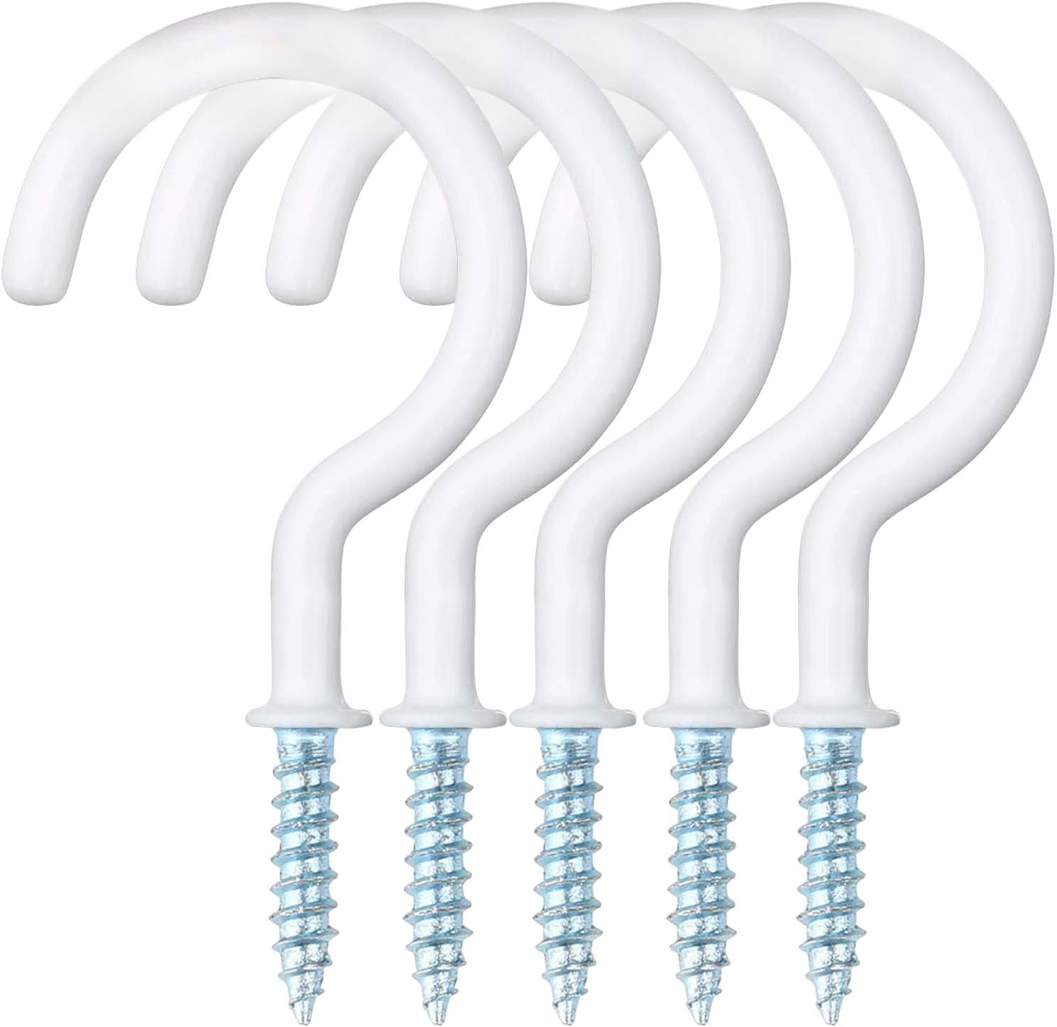 Cup Hooks,30 Pcs Cup Hooks Screw in Hooks White Mug Holder Plastic ...