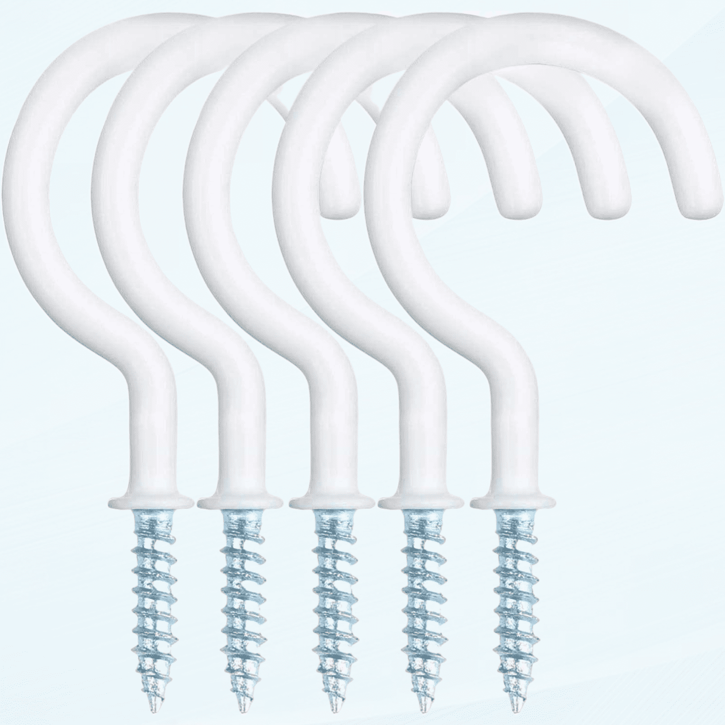 Cup Hooks,30 Pcs Cup Hooks Screw in Hooks White Mug Holder Plastic ...