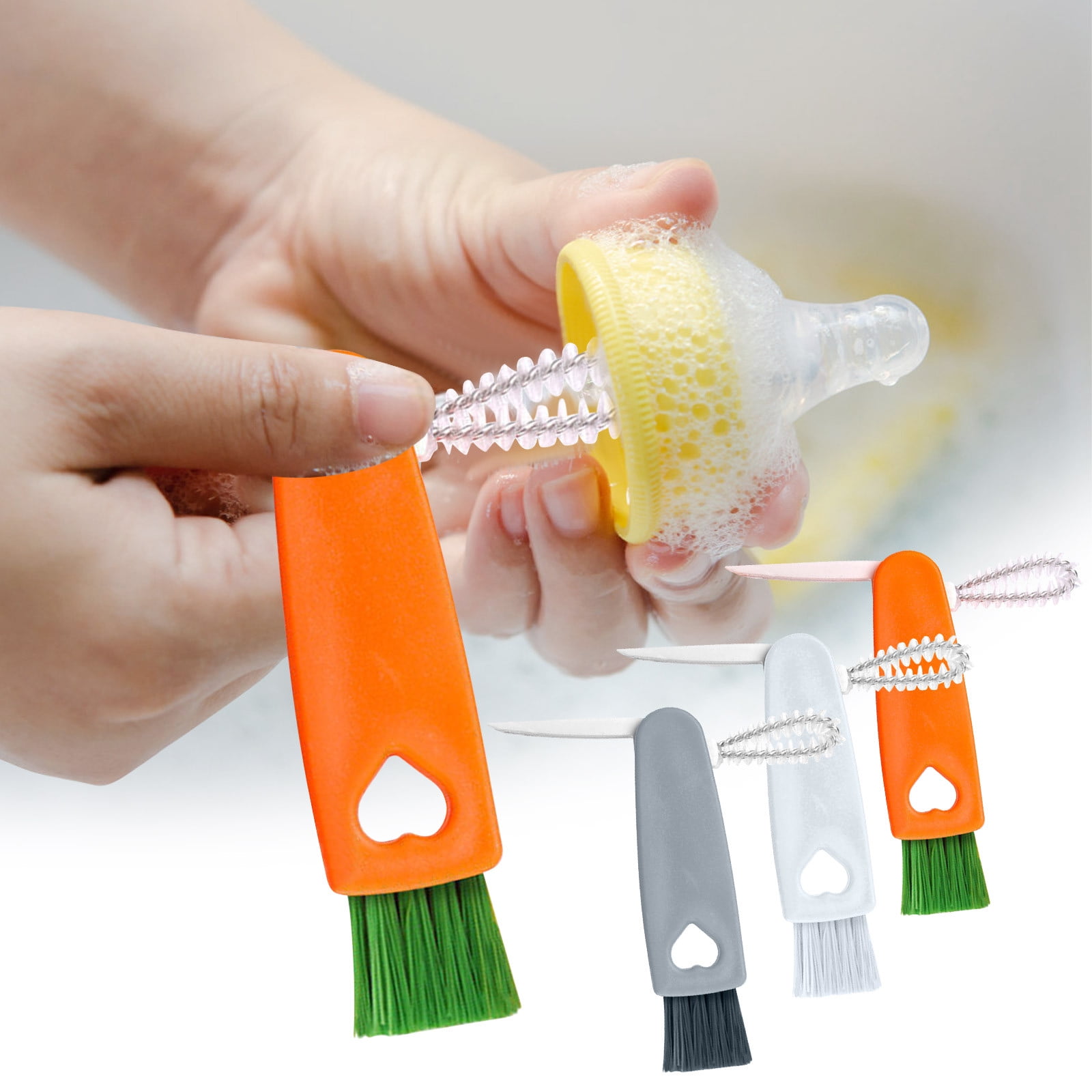 Cup Lid Cleaning Brush 3-in-1 Japanese Style Crevice Brush | Multifunctional Narrow Gap Keyboard ...