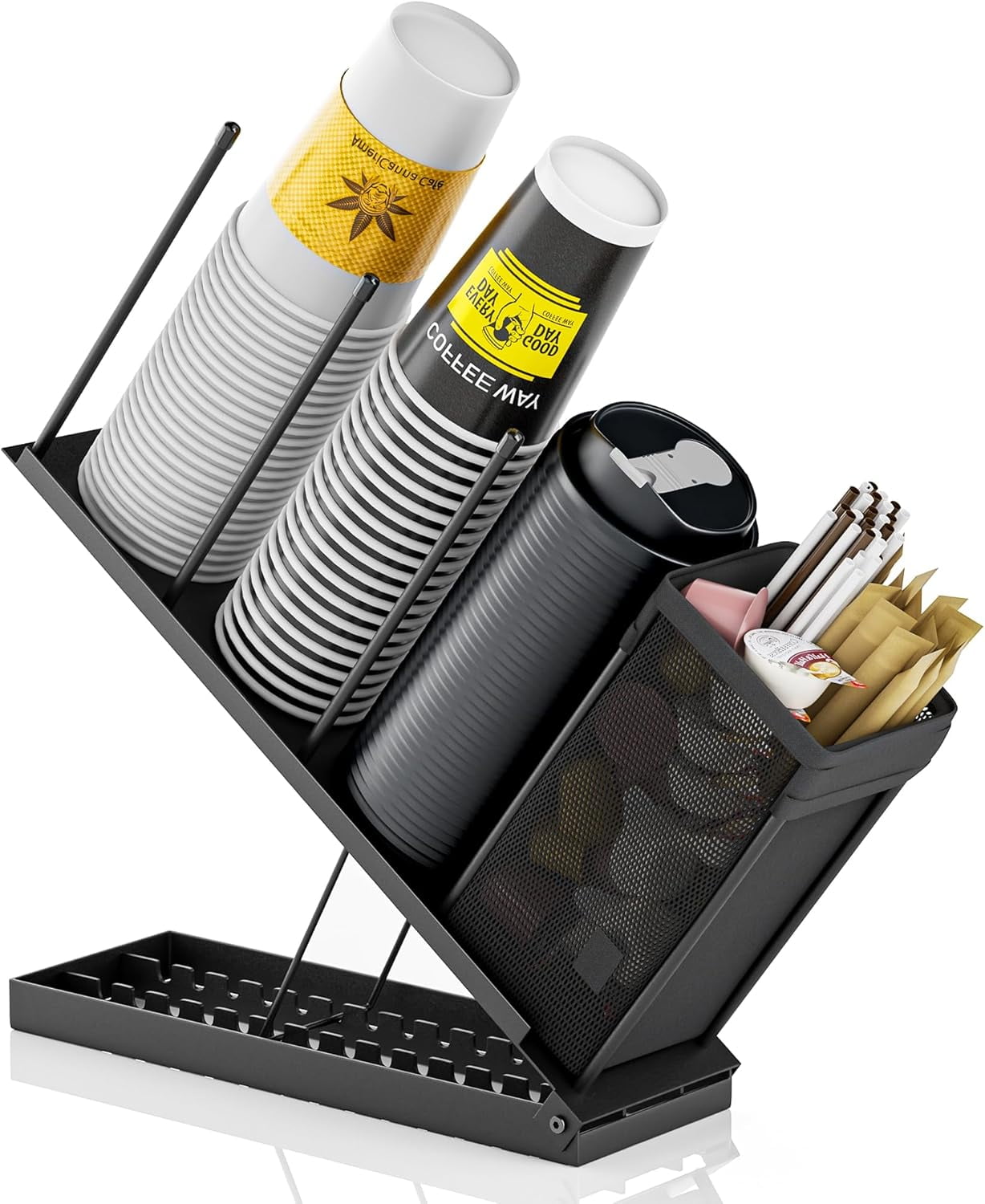 Cup and Lid Holder, Adjustable Coffee Cup Holder Organizer, 4 ...