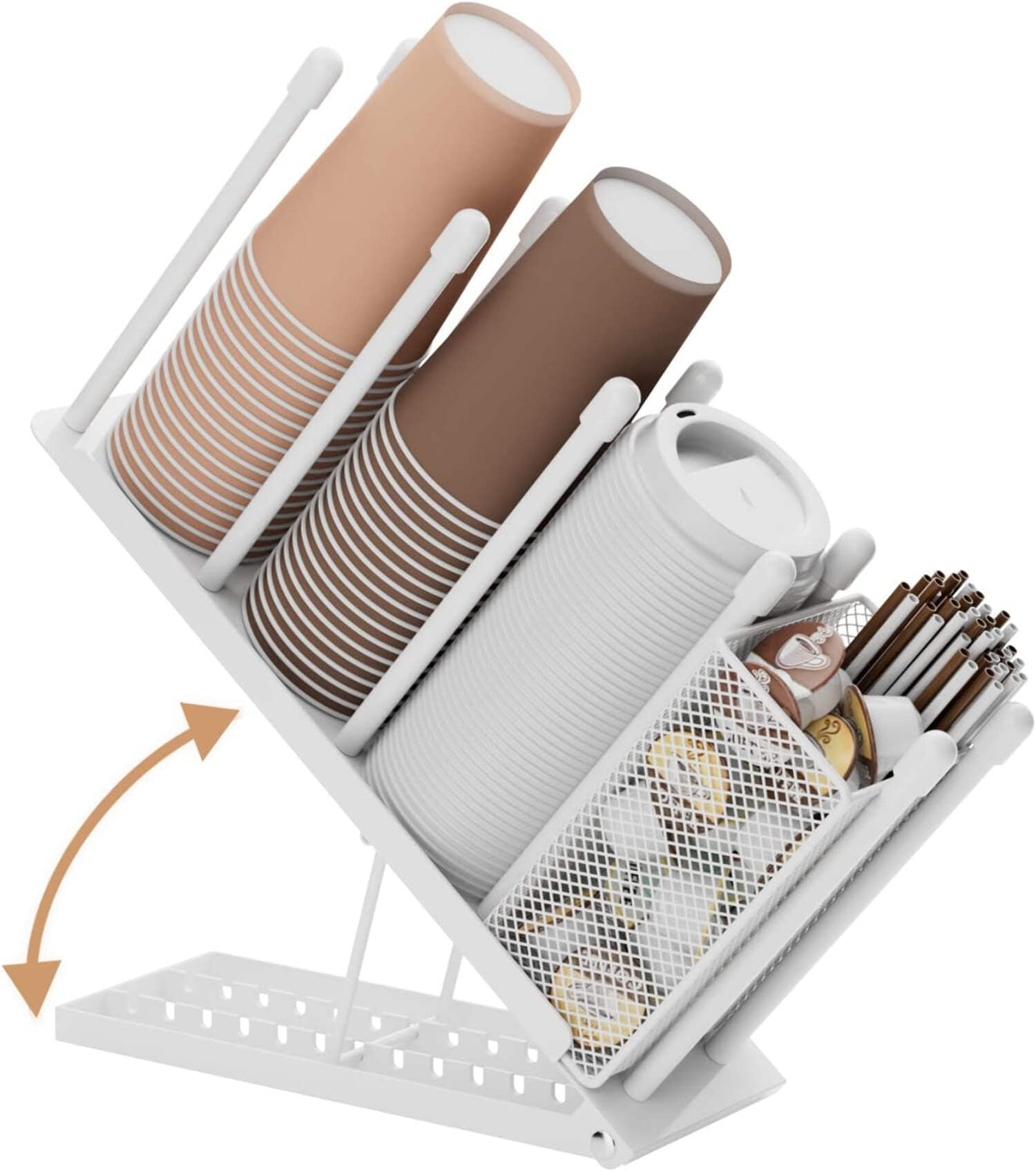 Cup and Lid Holder - Adjustable Coffee Cup Holder Organizer 4 ...