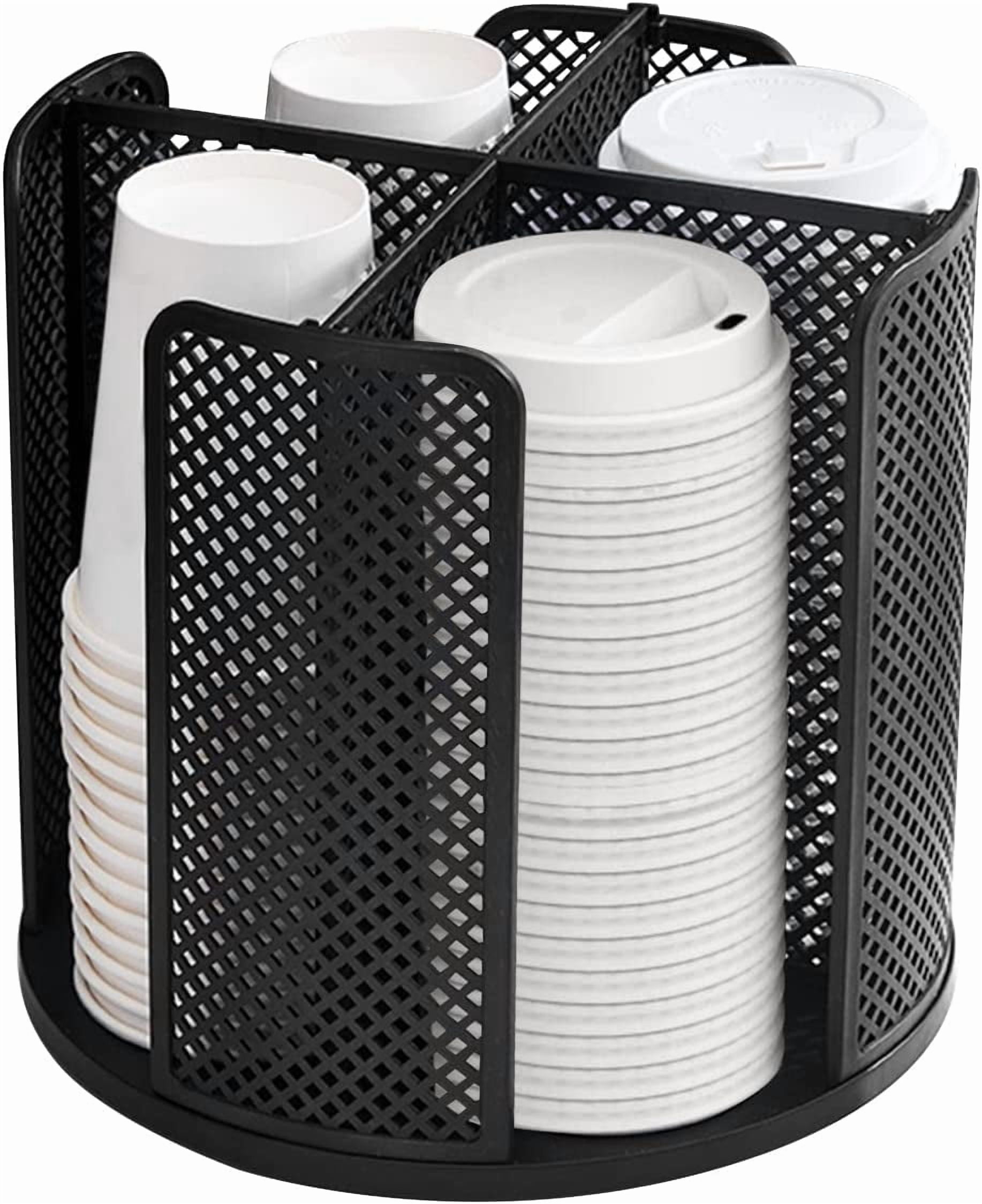 Cup and Lid Organizer Dispenser Coffee Paper Holder Rotating for ...