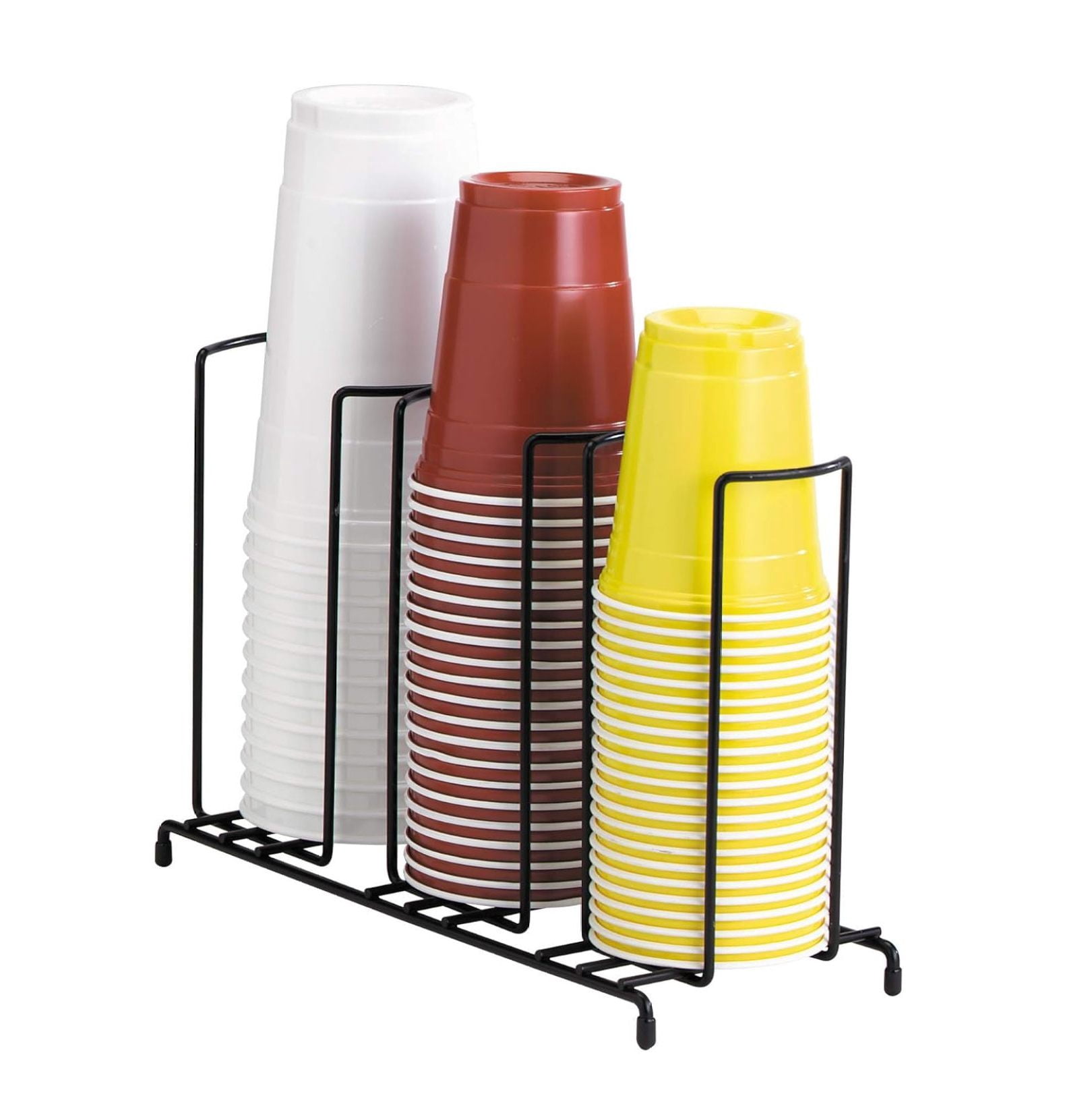 Cup & Lid Organizer - WR-3 Countertop Wire Rack for 8-44oz Cups - Black ...