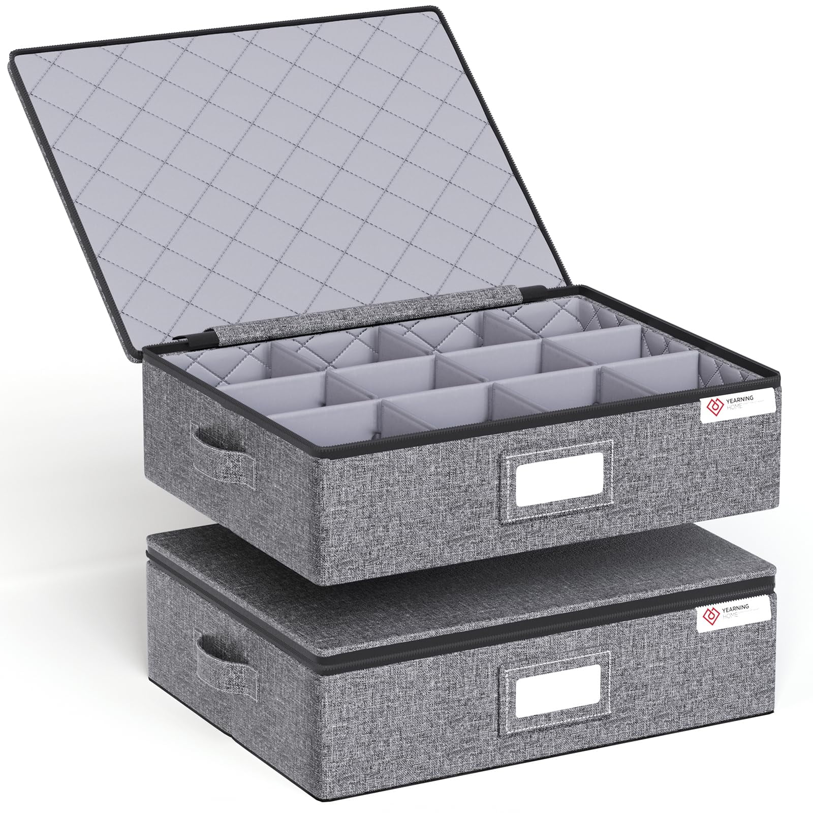 Cup and Mug Storage Box with Hard Shell and Dividers for Coffee Mugs ...