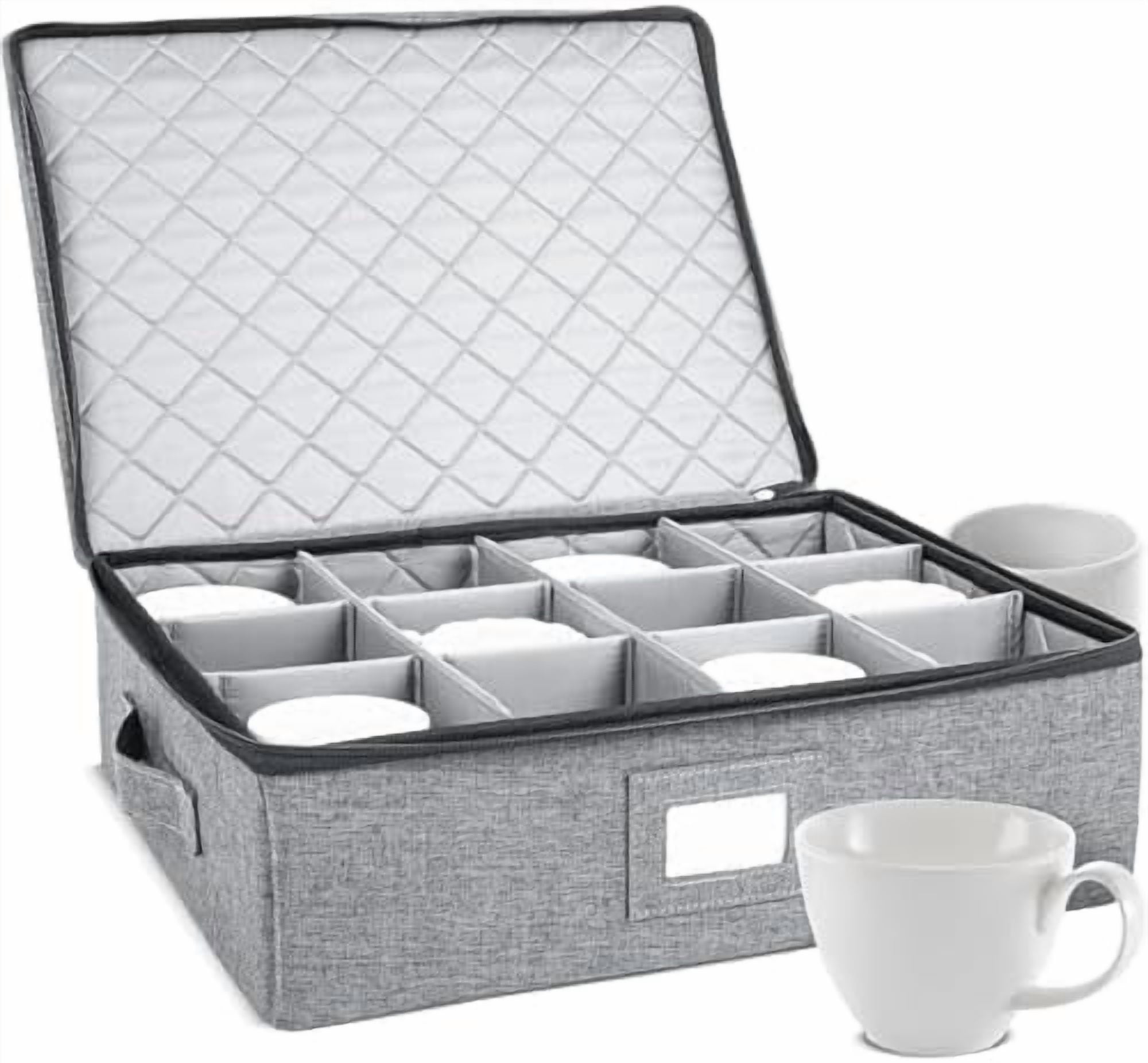 Cup and Mug Storage Containers, Hard Shell Storage Case with Felt ...