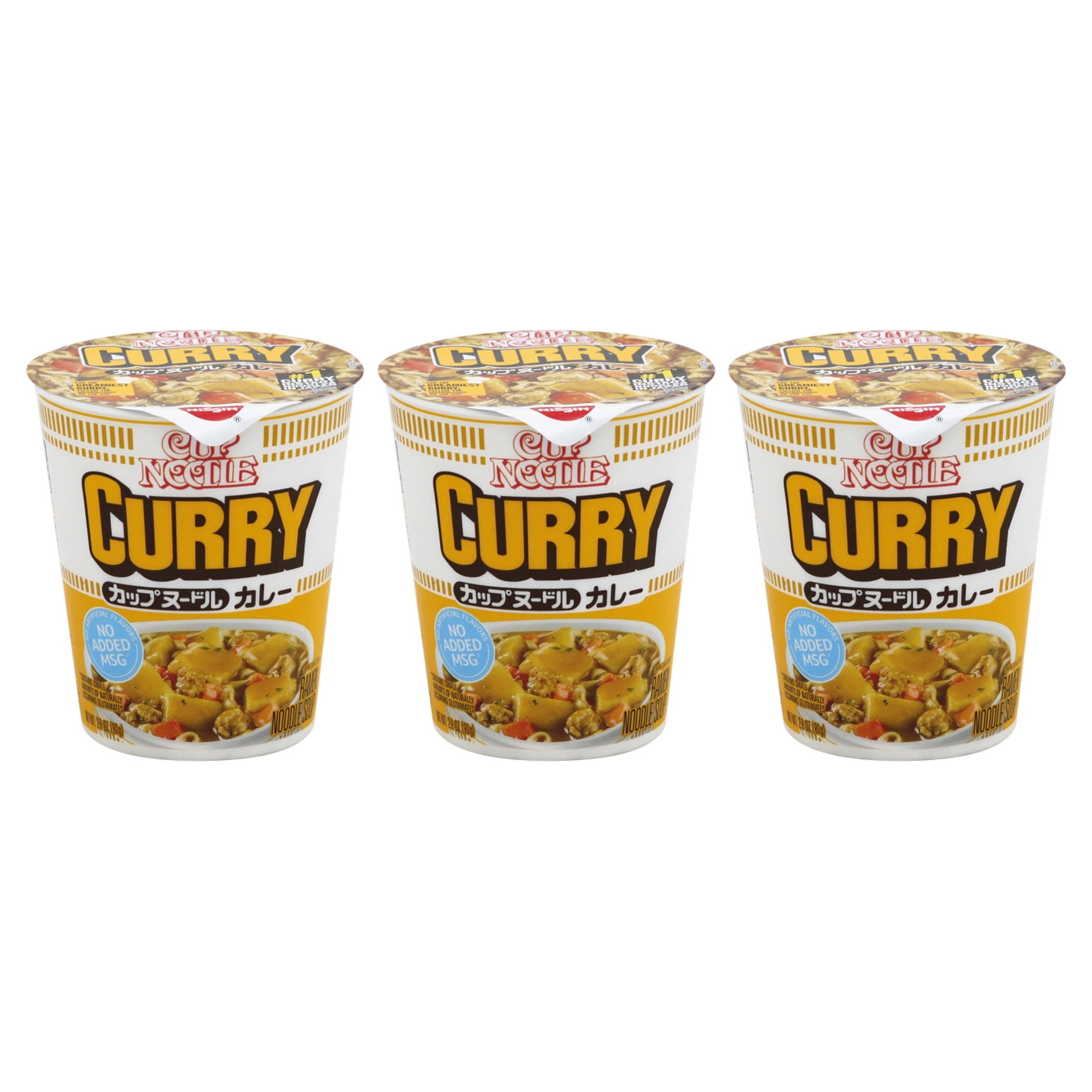 (3 pack) Nissin Foods Cup Noodle Ramen Noodle Soup Curry, 2.8 oz Cup, Shelf-Stable - Walmart.com