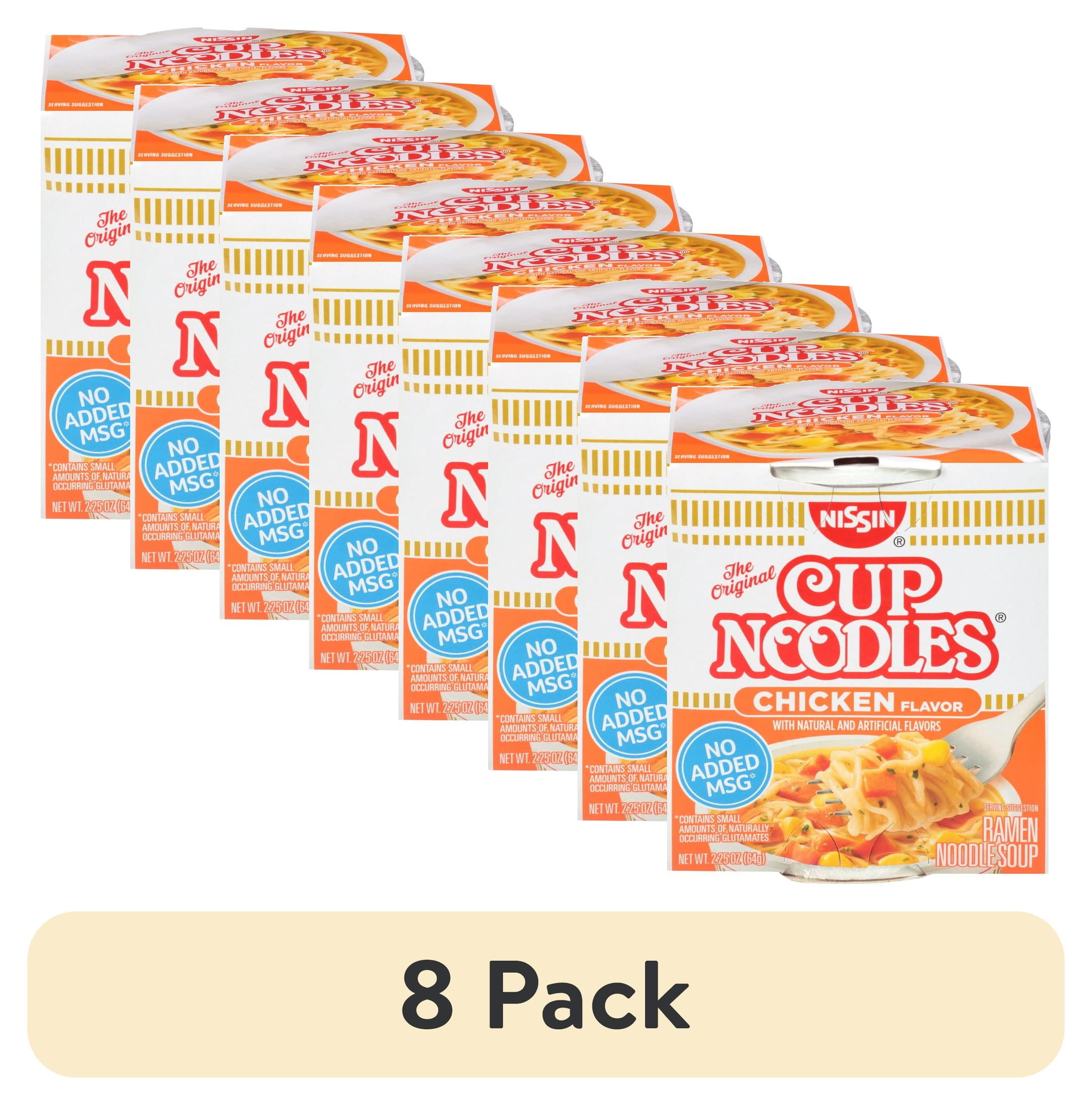 (8 pack) Nissin Foods Cup Noodles Ramen Noodle Soup, Chicken Flavor, 2. ...