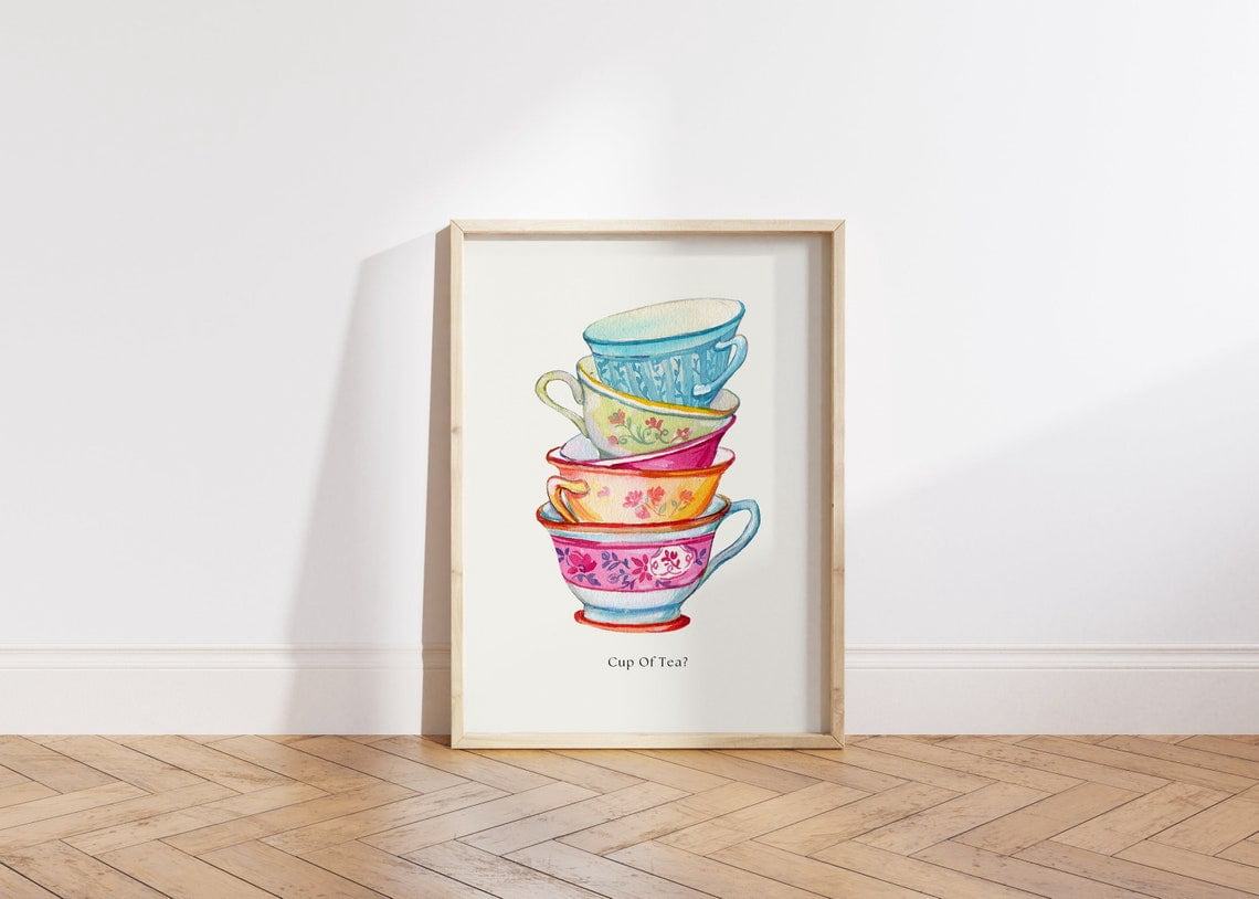 Cup Of Tea Vintage Cups Trendy Cool Cute Home Living Room High Quality ...