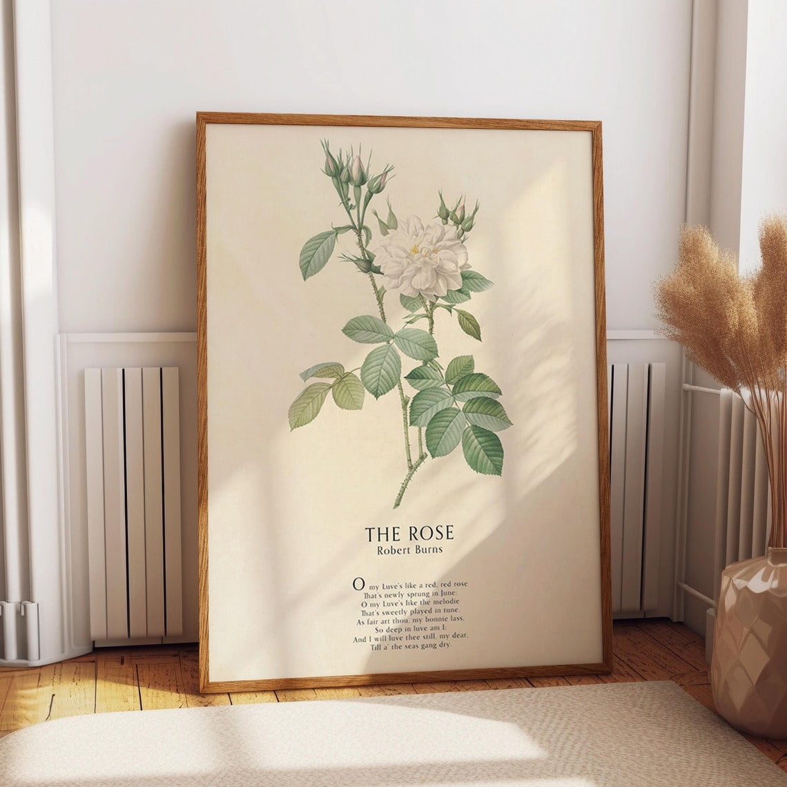 The Rose By Robert Burns Wall Art - Classic Poetry Floral Print ...