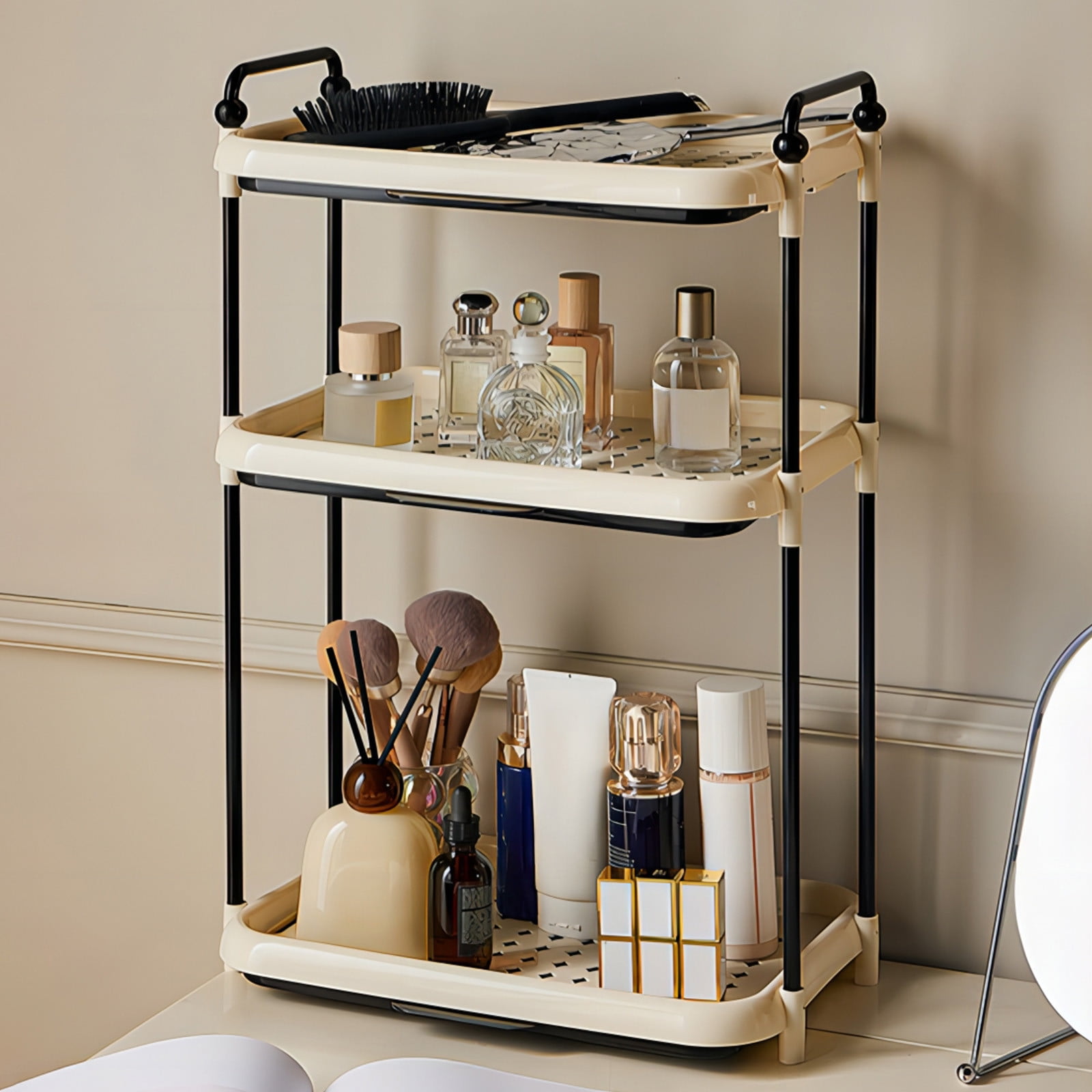 Cup Rack, Kitchen Organizer, Black Plastic Cup Rack, Space-Saving ...