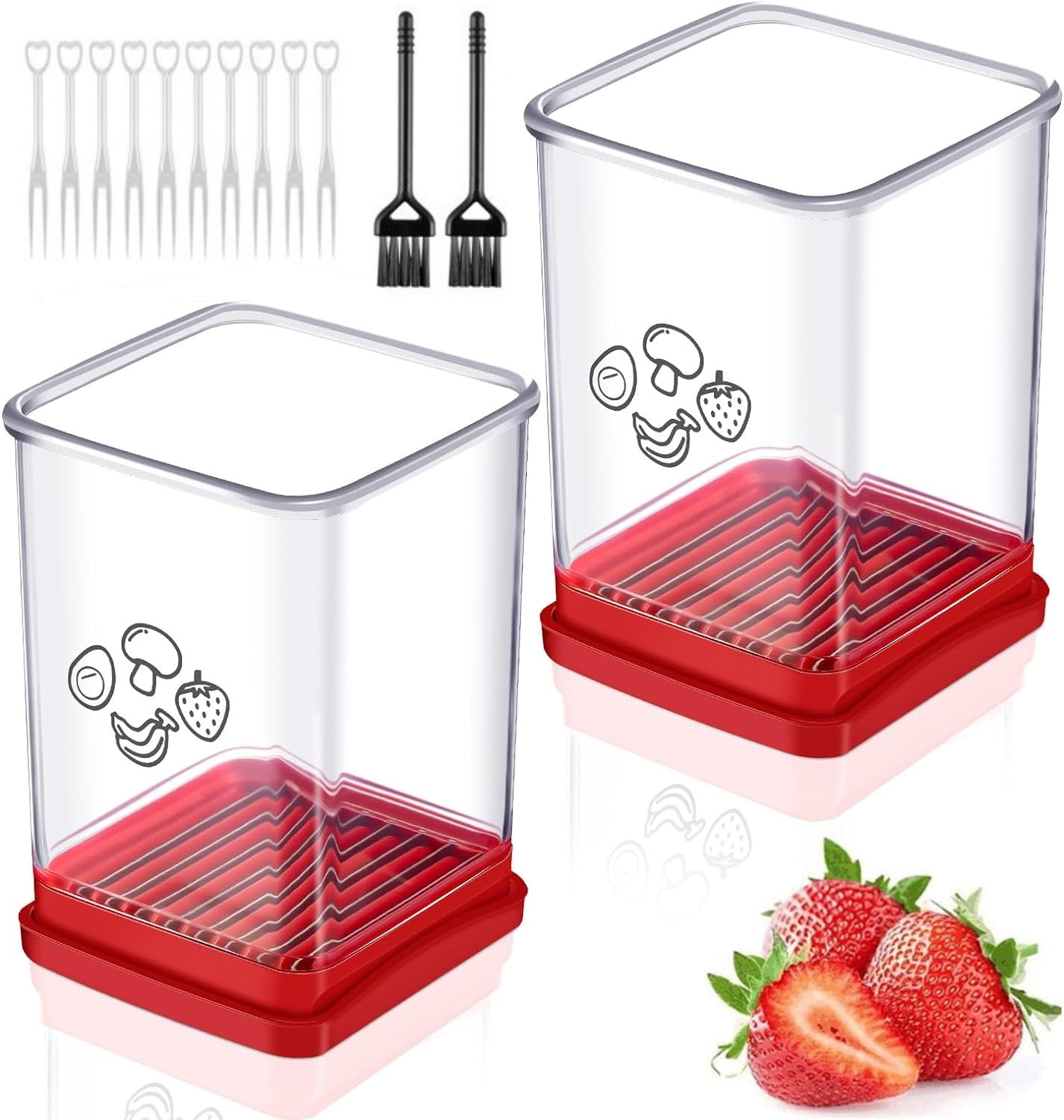 Cup Slicer, Dingrich Fruit and Vegetable Speed Slicer with Push Plate ...